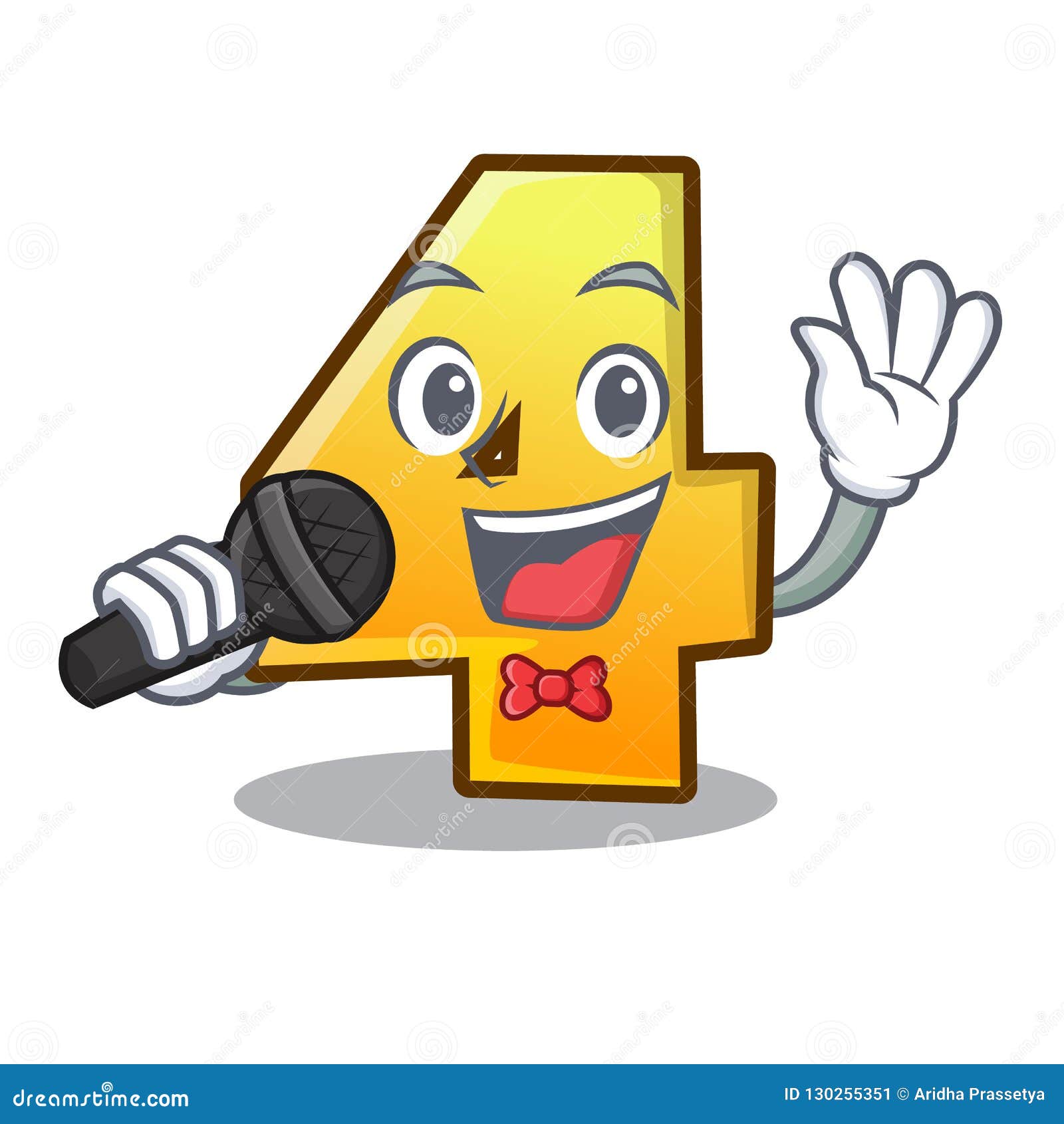 Singing Cartoon the House Number Four Figure Stock Vector ...