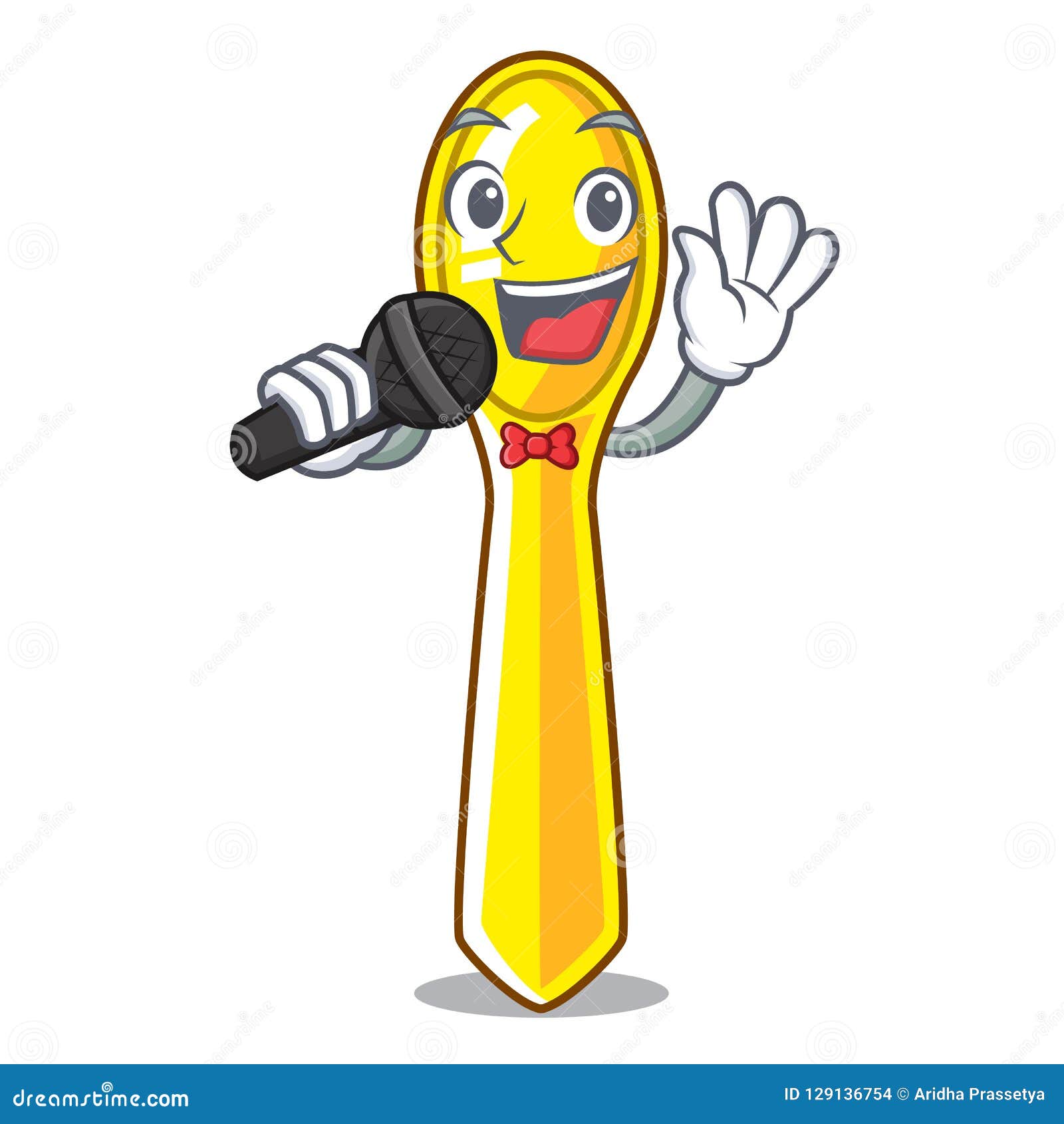 Singing Cartoon Plastic Spoon on the Plate Stock Vector - Illustration ...