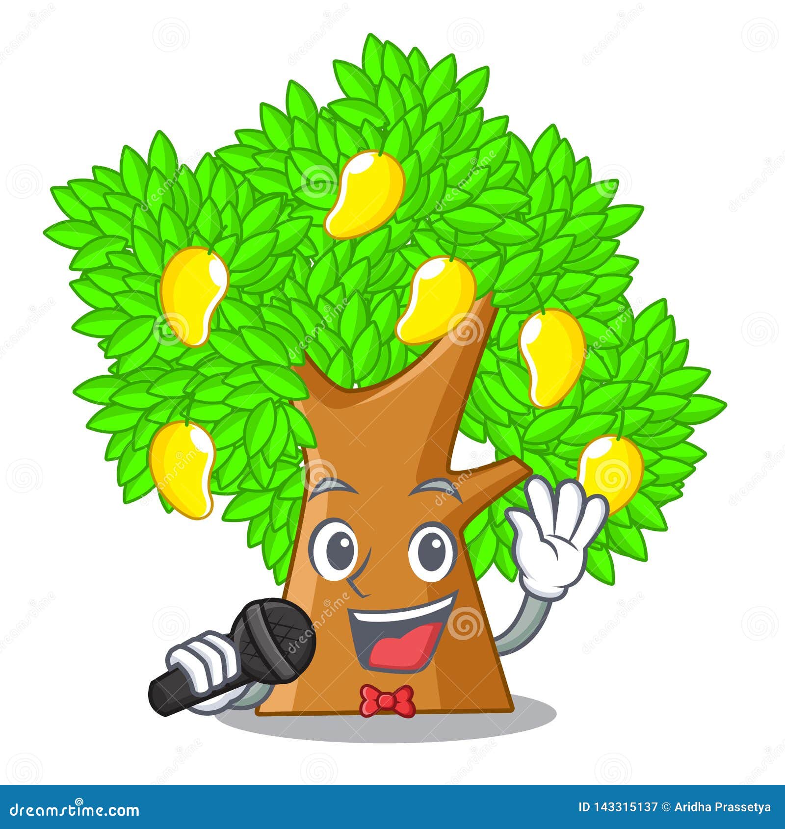Singing Character Mango Tree beside the House Stock Vector ...
