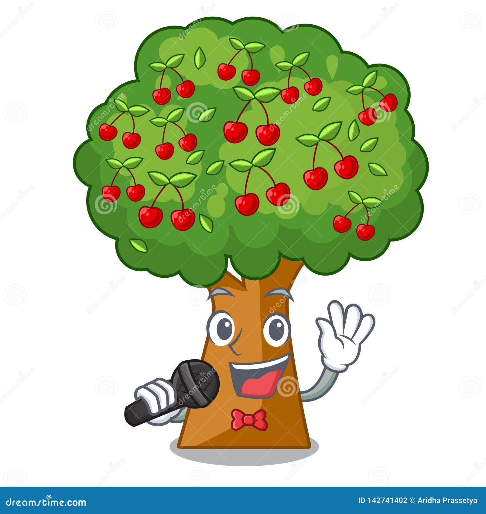 Singing Cherry Tree Toys in Character Shape Stock Vector - Illustration ...
