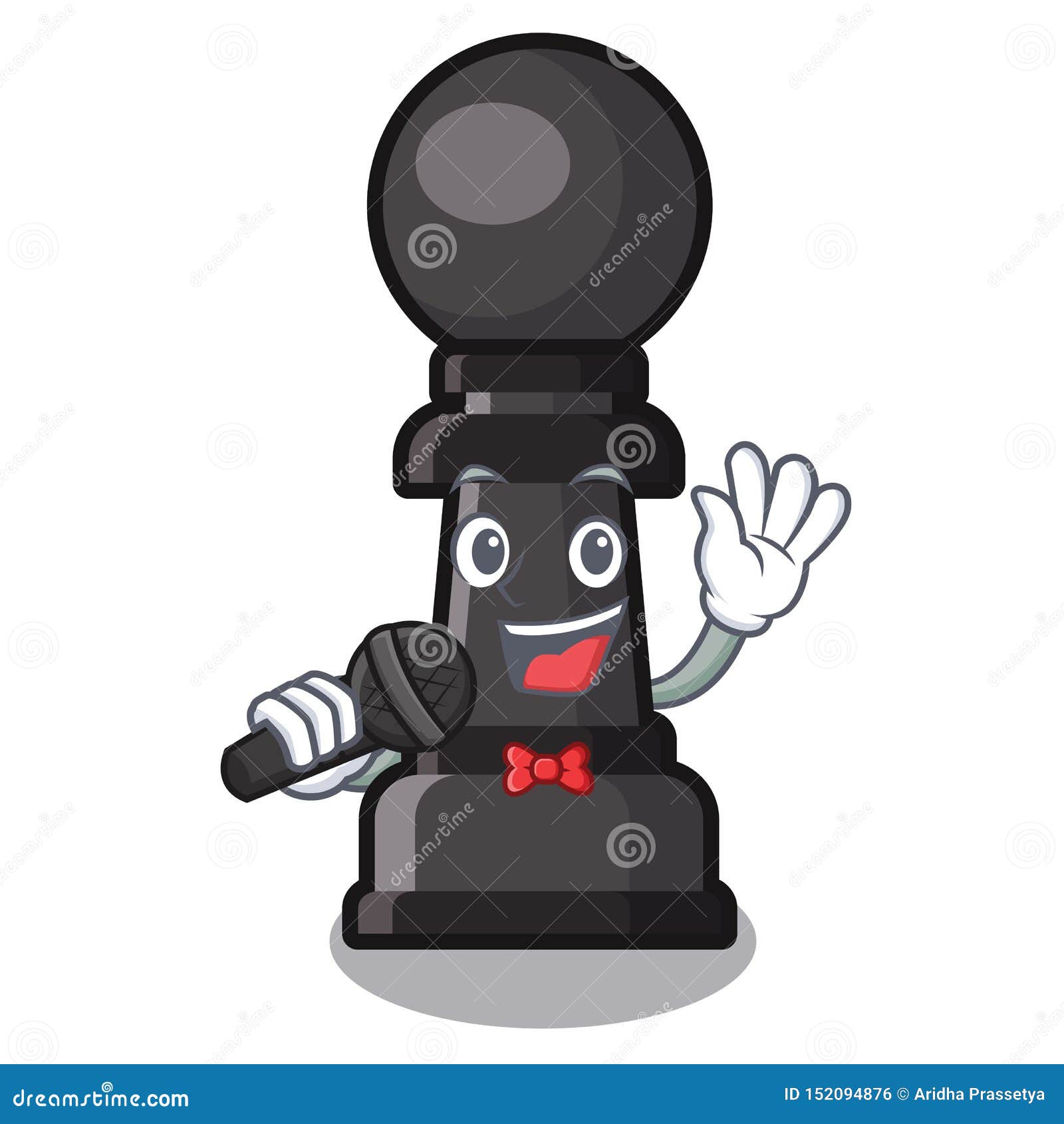 Singing Chess Pawn in the Cartoon Shape Stock Vector - Illustration of ...