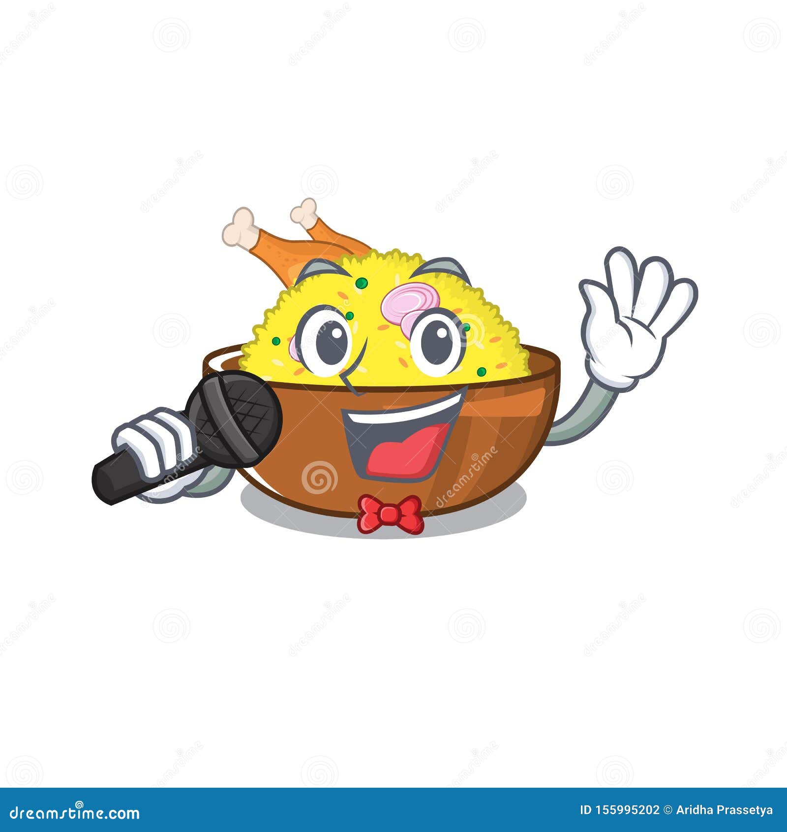 Singing Chicken Biryani Isolated in the Mascot Stock Vector ...