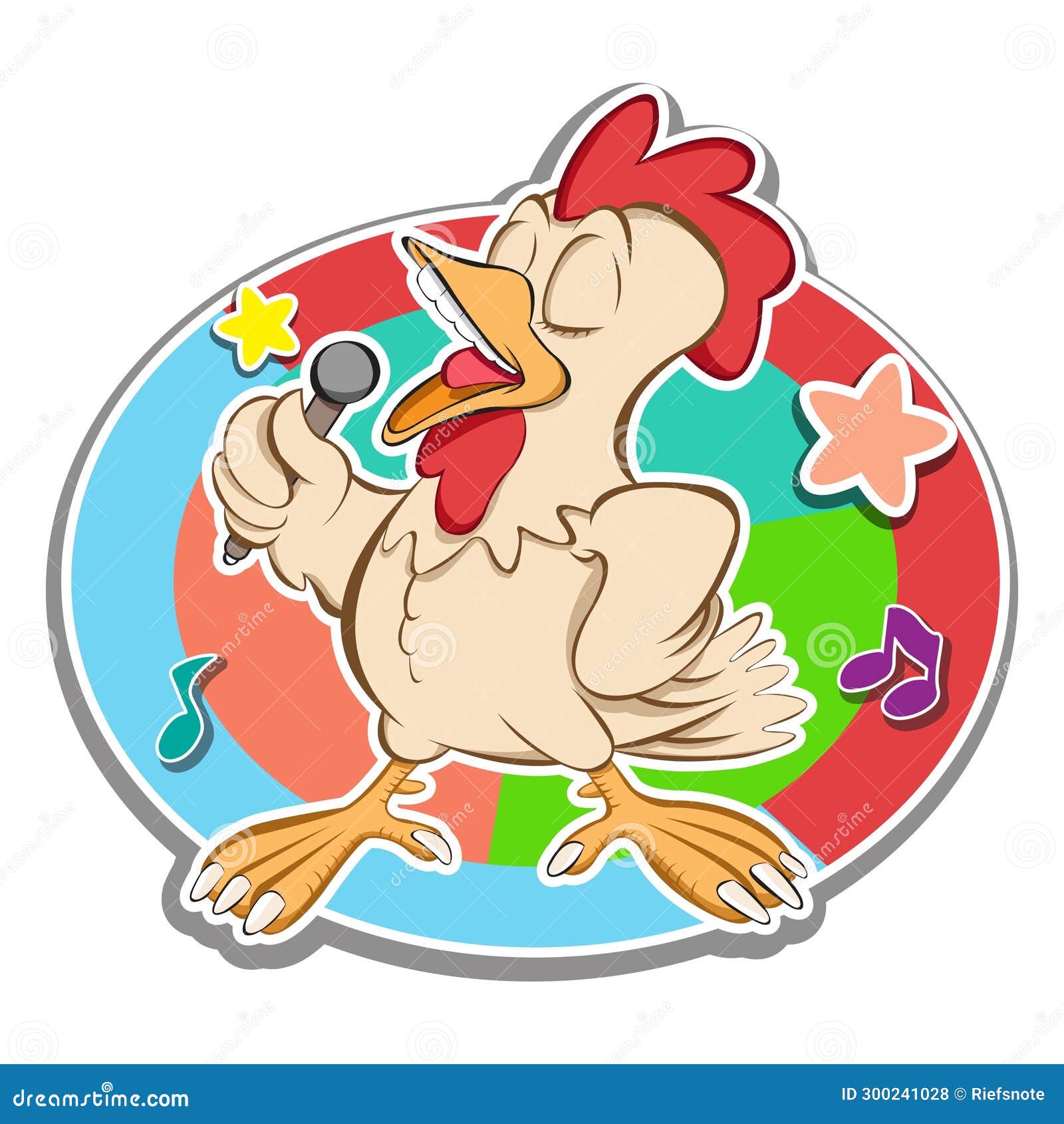 Singing Chicken stock vector. Illustration of chick - 300241028