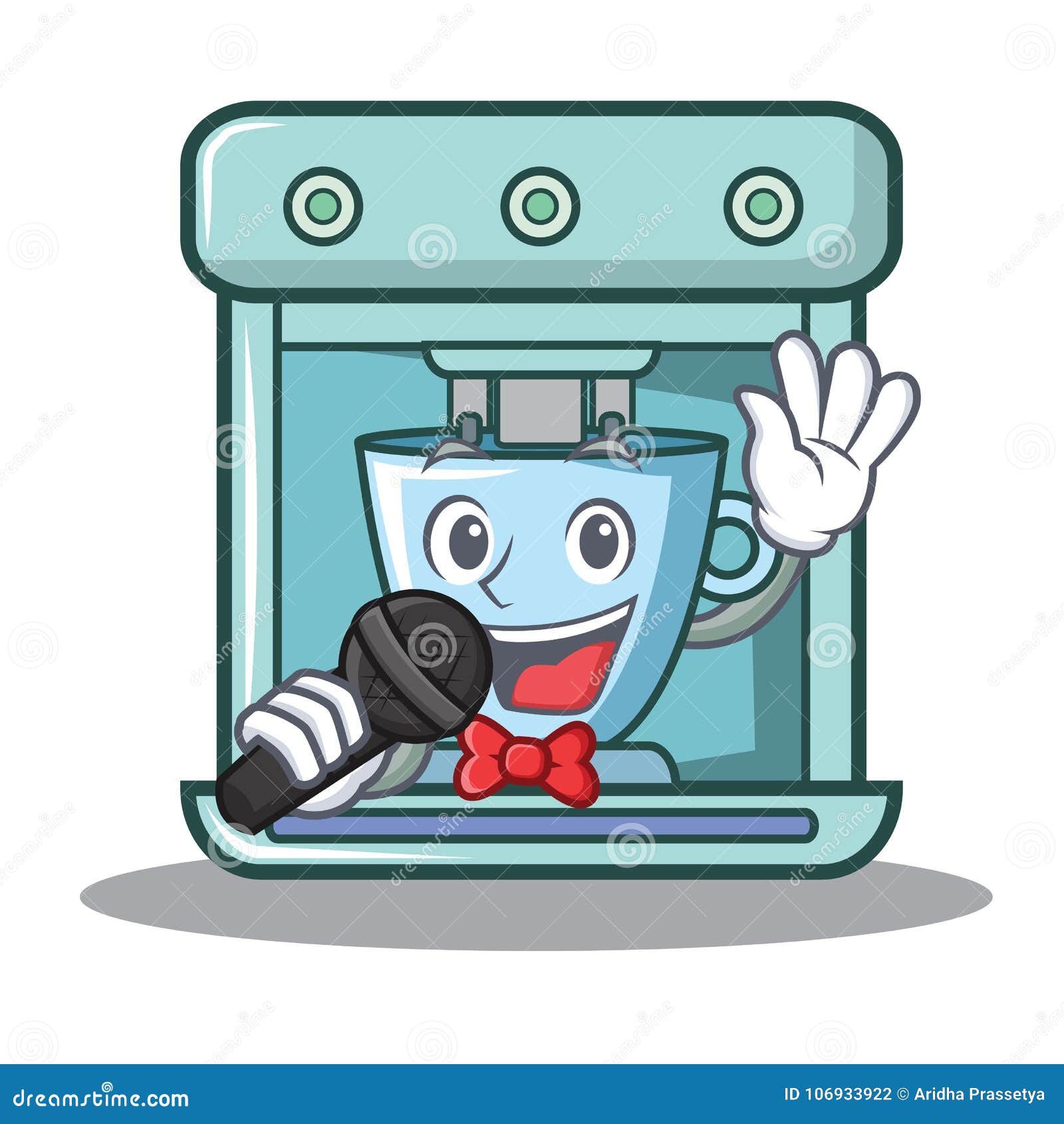 Singing Coffee Maker Character Cartoon Stock Vector - Illustration of ...
