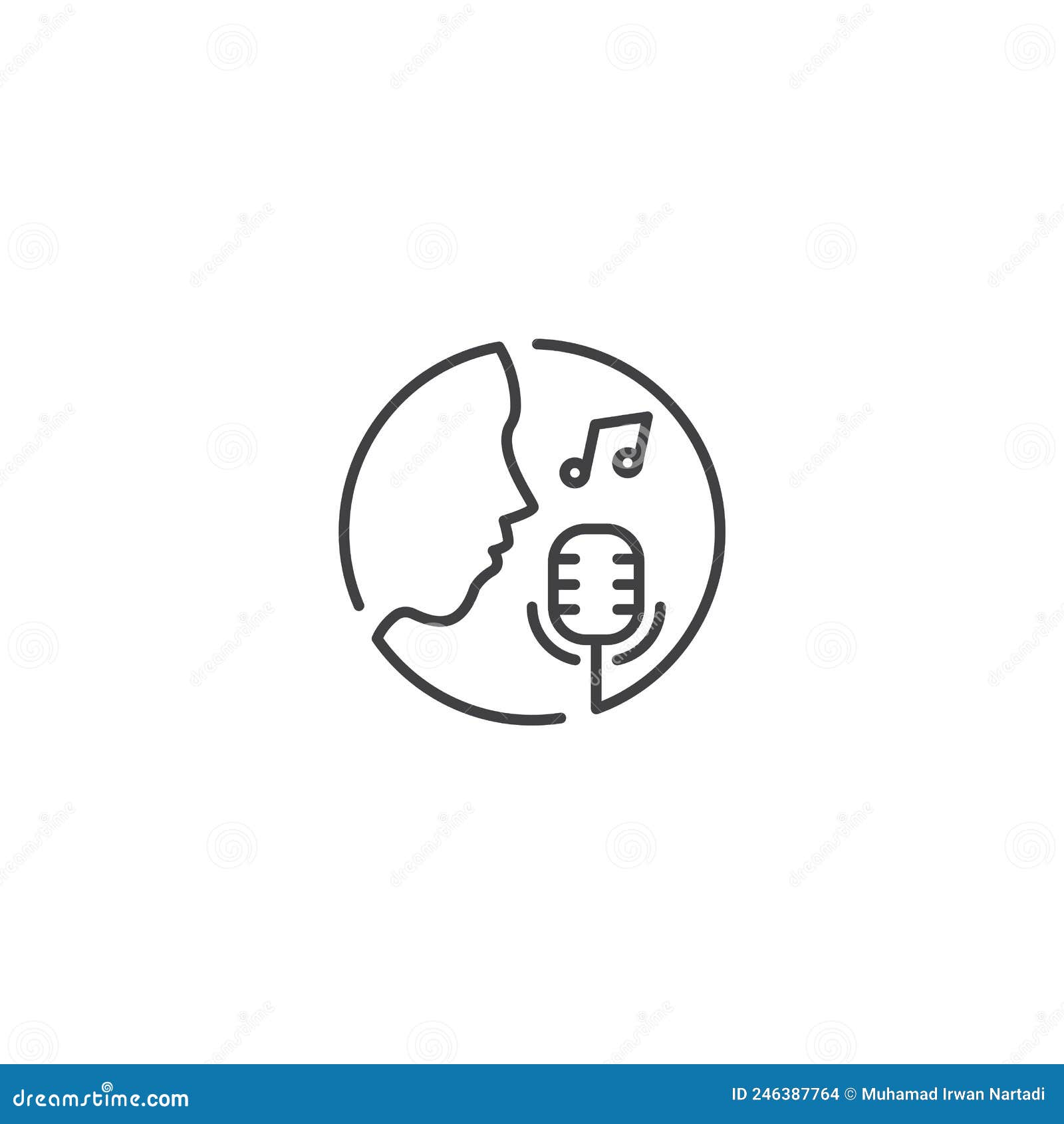 Singing Concept, People with Microphone, Music, Singer. Vector Icon ...