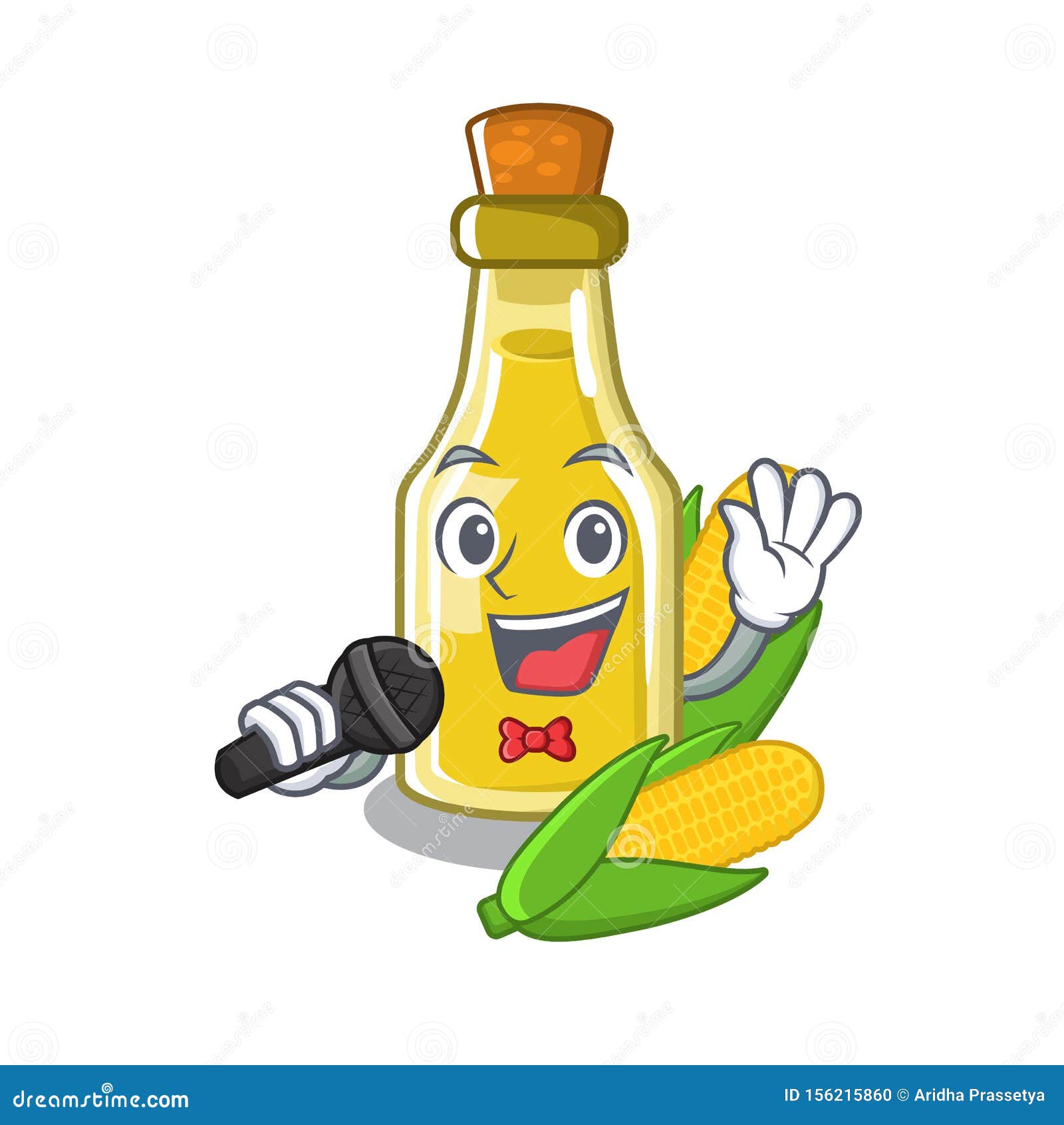 Singing Corn Oil Isolated in the Mascot Stock Vector - Illustration of ...