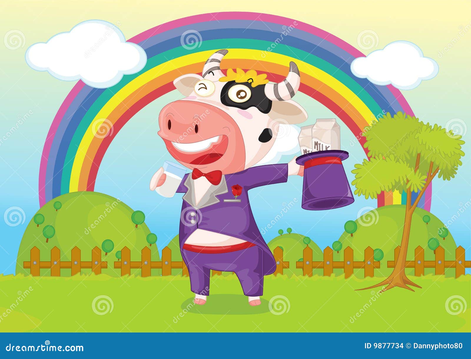 Singing cow stock vector. Illustration of closeup, vibrant - 9877734