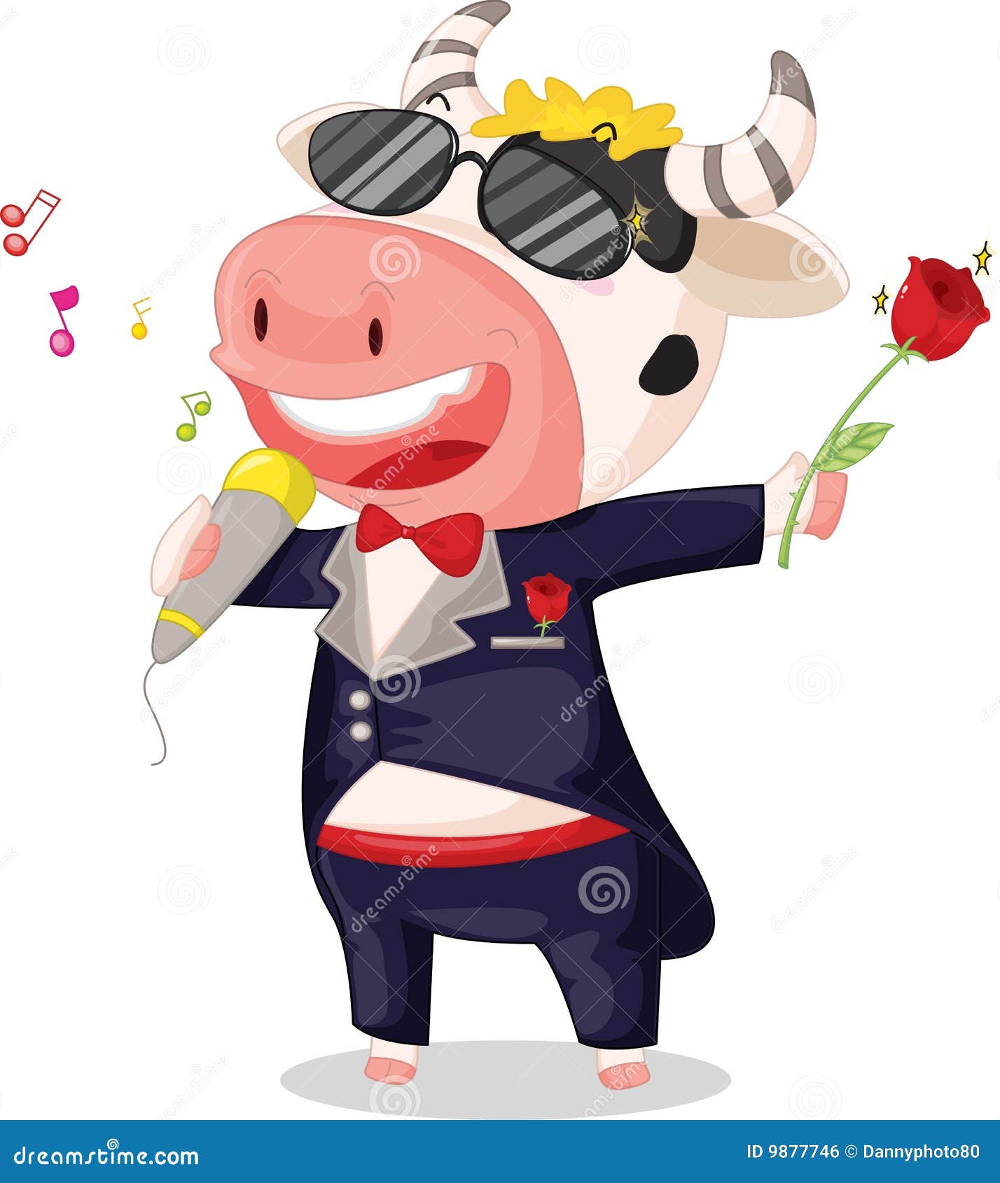 Singing cow stock vector. Illustration of drawing, dancing - 9877746