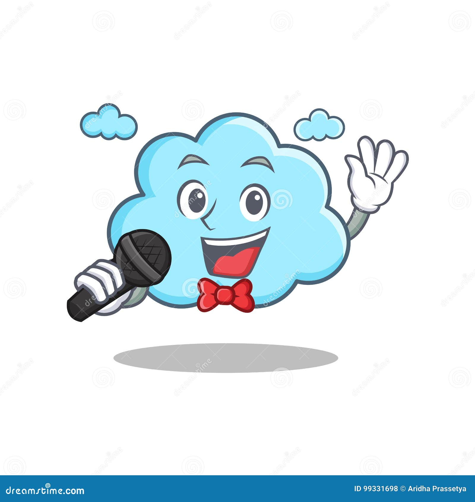 Singing Cute Cloud Character Cartoon Stock Vector - Illustration of ...