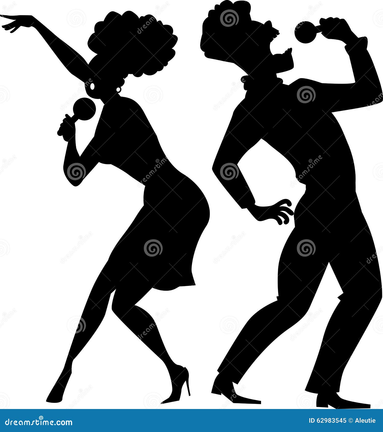 Singing duet silhouette stock vector. Illustration of vector - 62983545