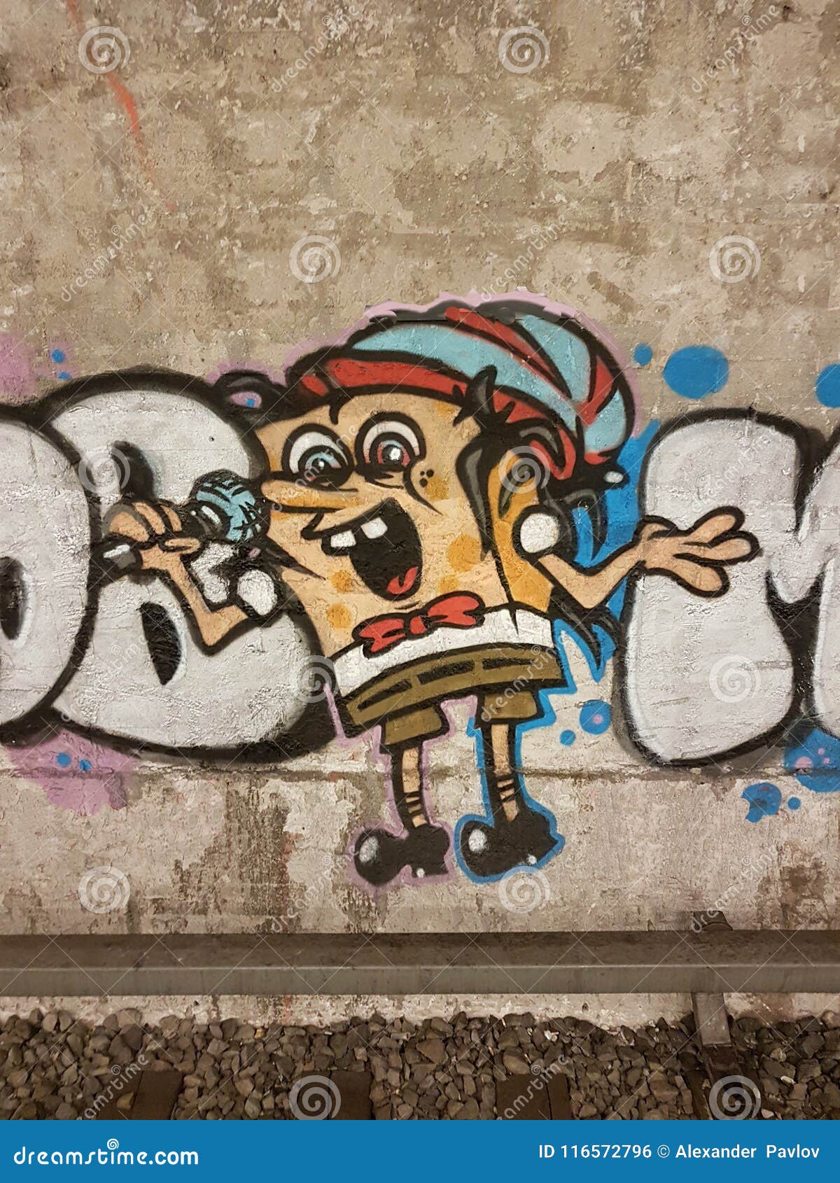 Graffiti, the Singer, the Drawing on a Wall Editorial Photo - Image of ...