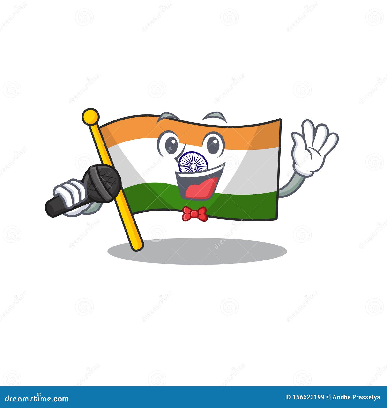 Singing Flag Indian Isolated in the Character Stock Vector ...