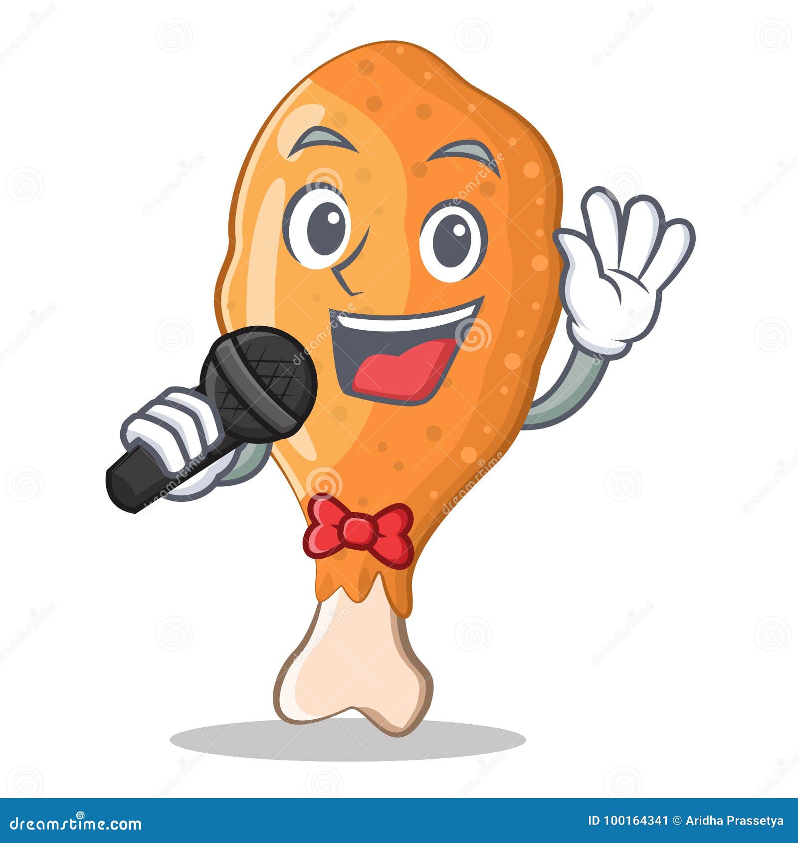 Singing Fried Chicken Character Cartoon Stock Vector - Illustration of ...