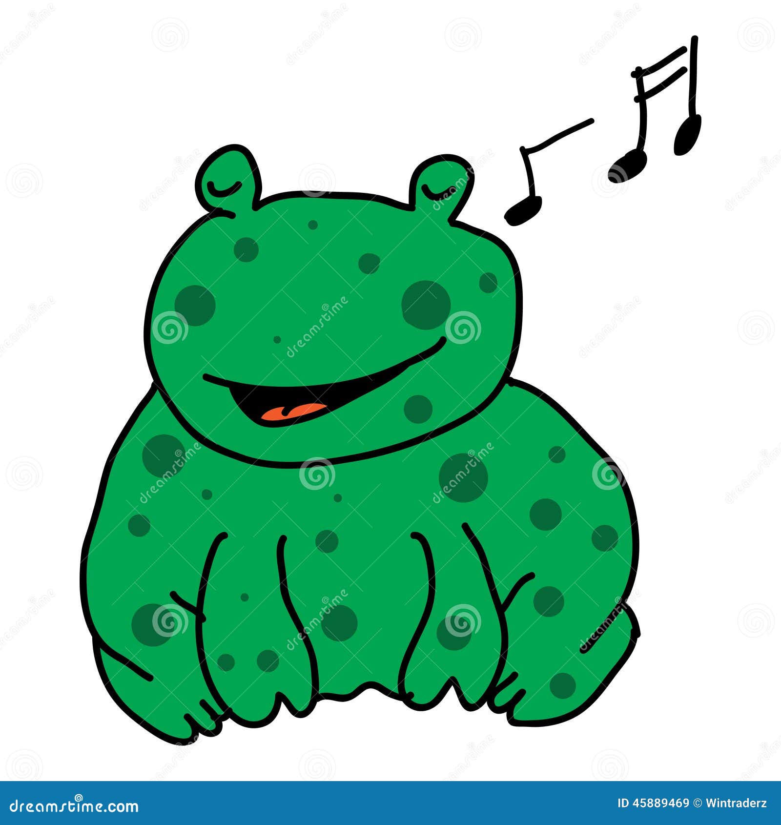Singing Frog stock vector. Illustration of home, cartoon - 45889469