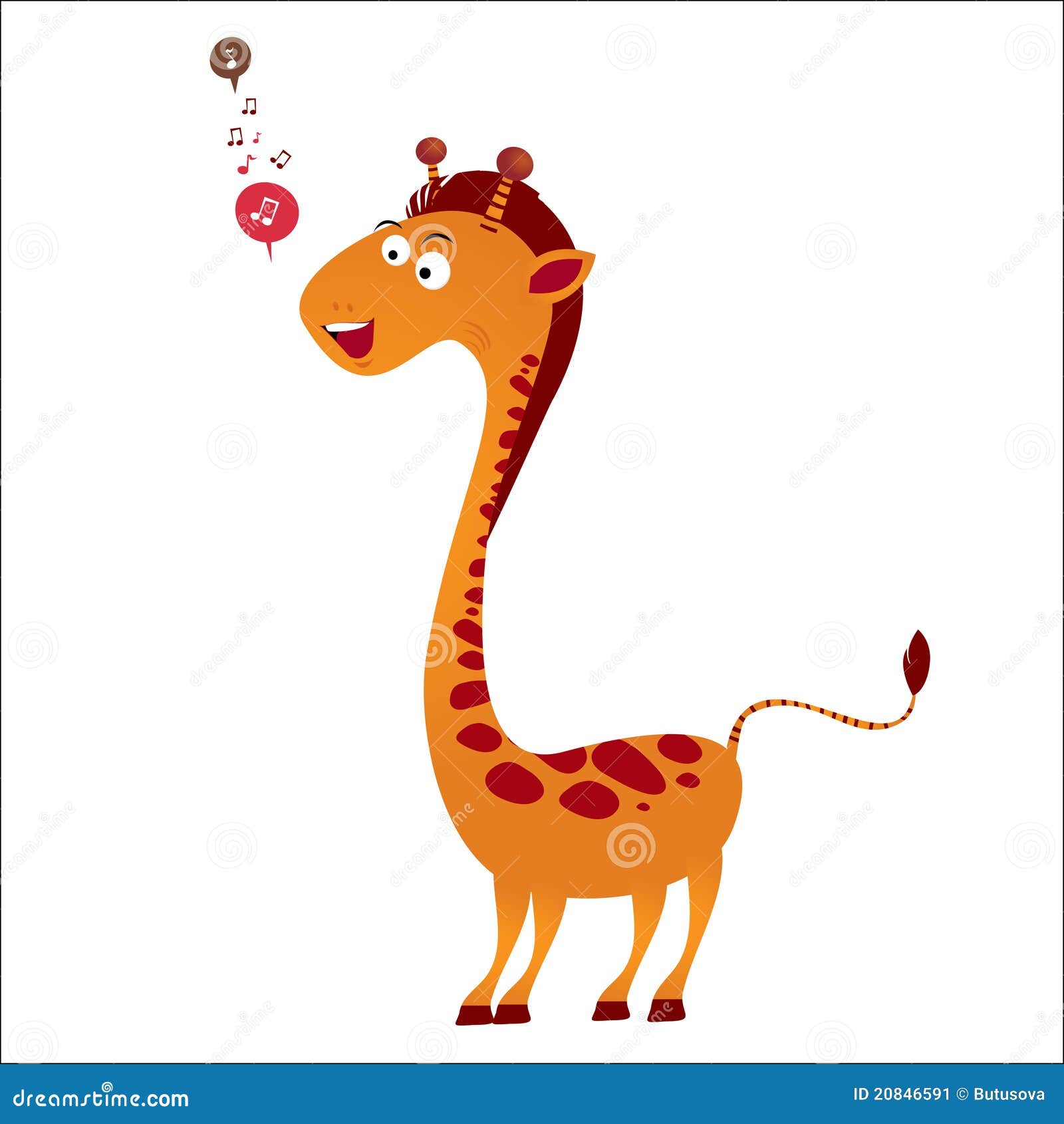Singing giraffe stock illustration. Illustration of portrait - 20846591