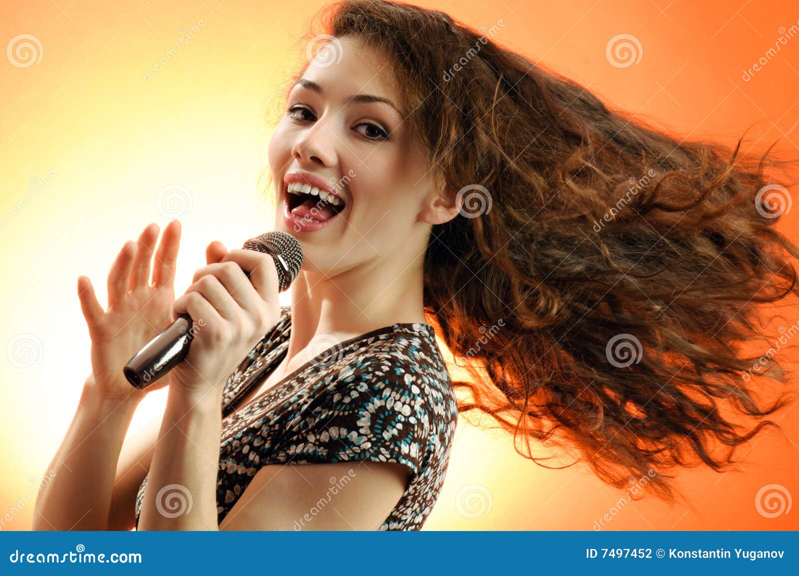 Singing girl stock photo. Image of party, sound, expression - 7497452