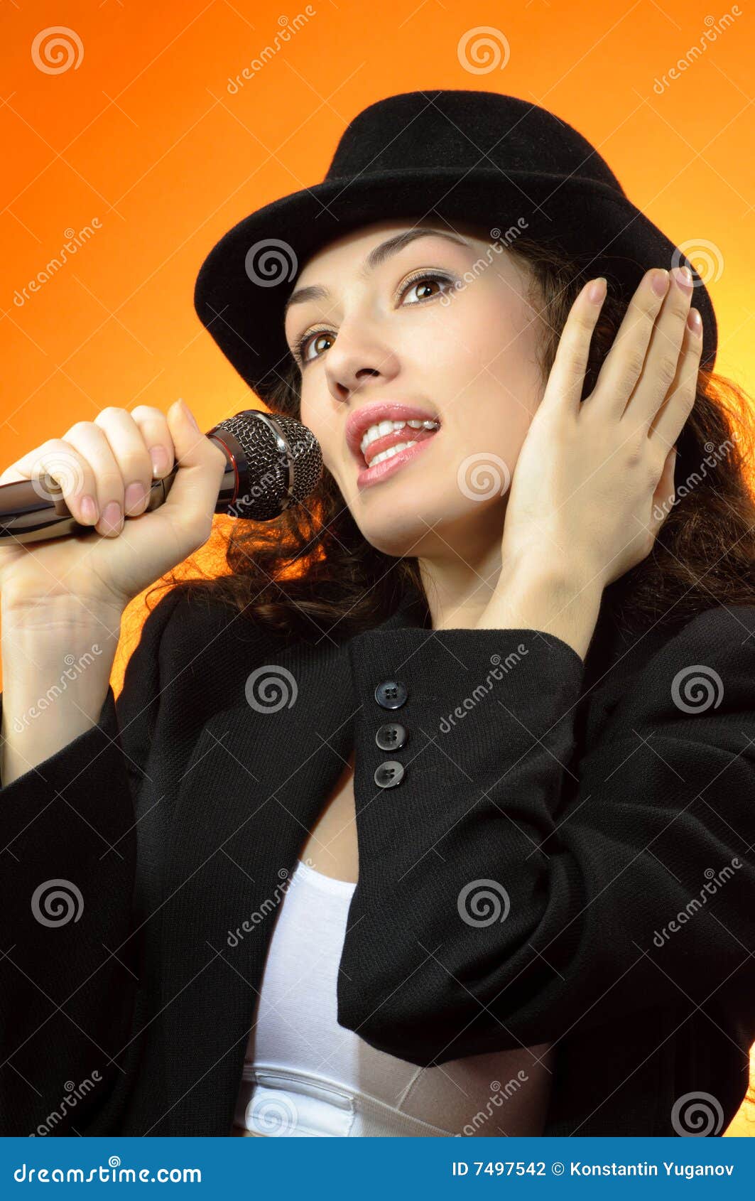 Singing girl stock photo. Image of recording, popular - 7497542