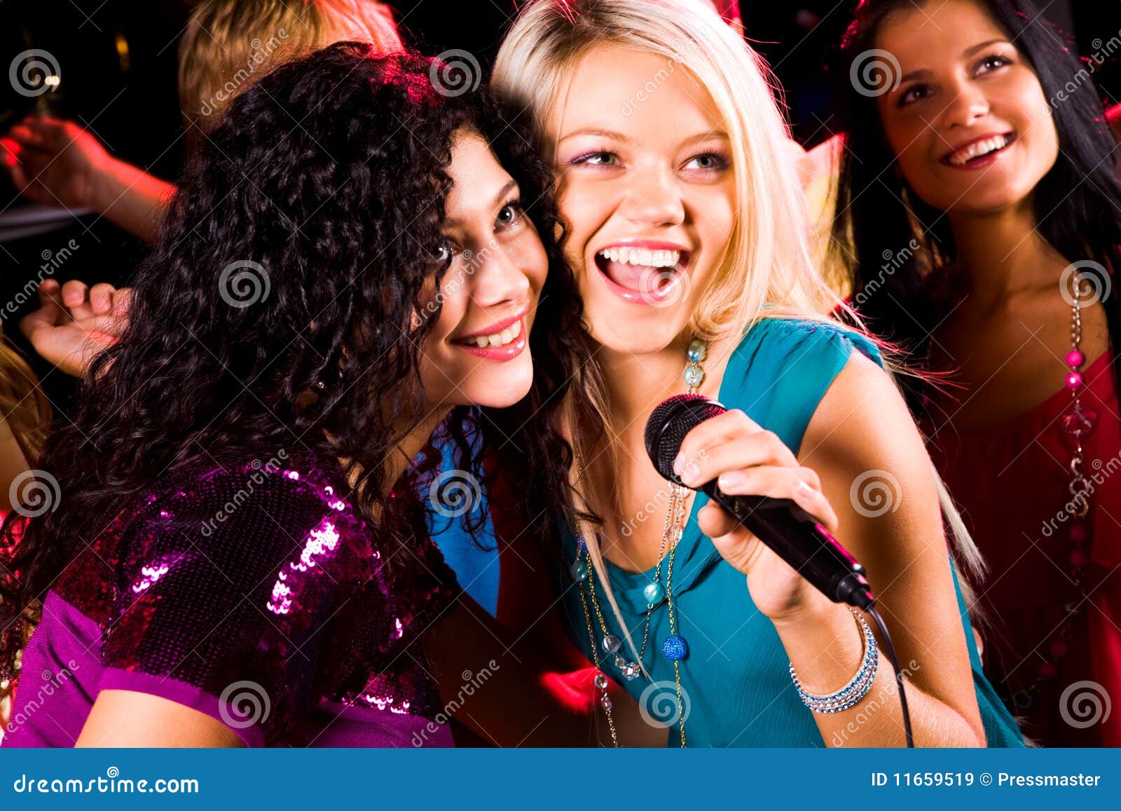 Singing girls stock image. Image of mouth, bracelet, live - 11659519