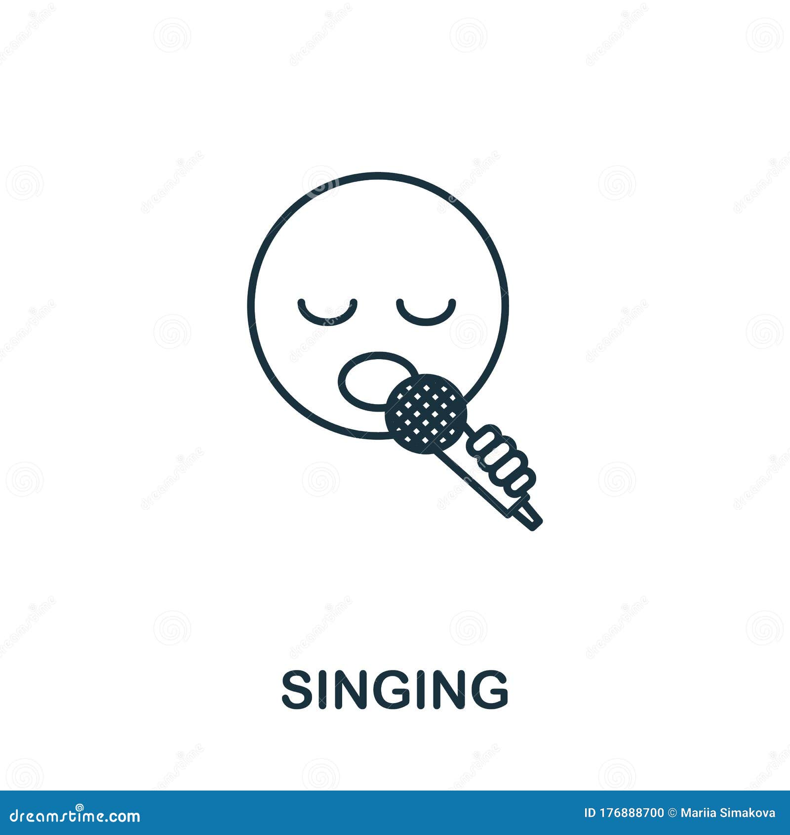 Singing Icon from Hobbies Collection. Simple Line Element Singing ...