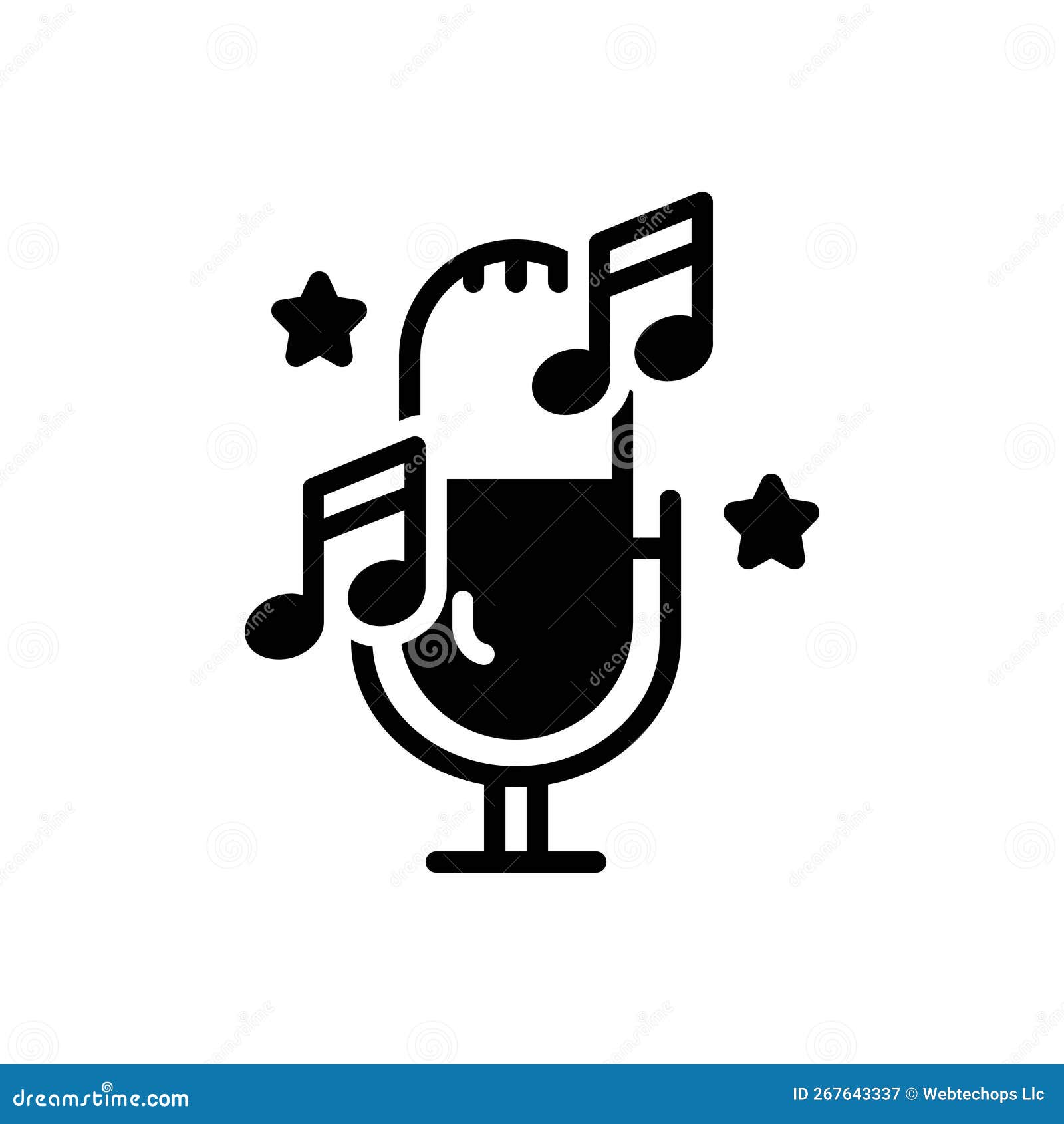 Black Solid Icon for Singing, Music and Song Stock Vector ...