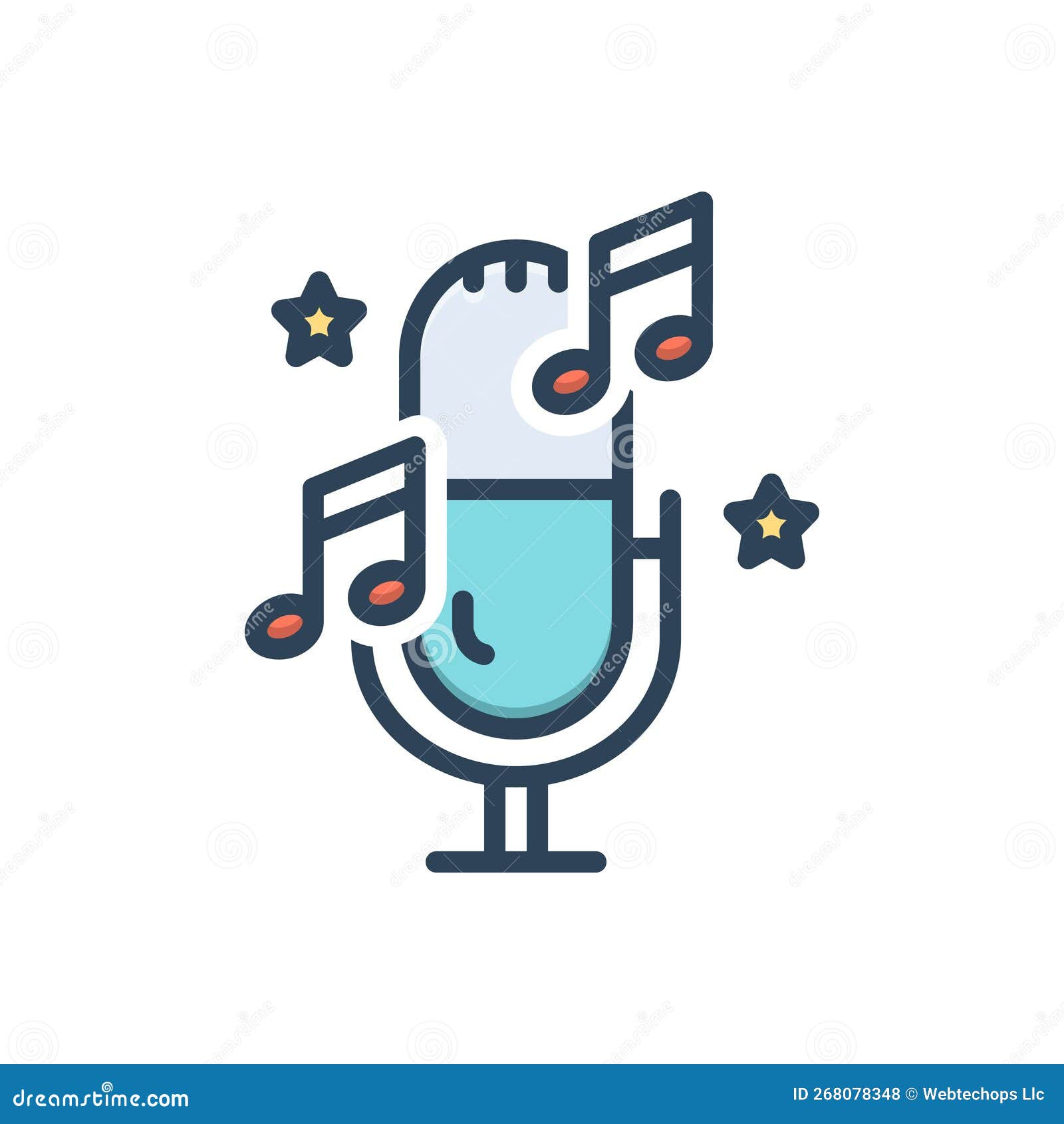 Color Illustration Icon for Singing, Music and Song Stock Illustration ...