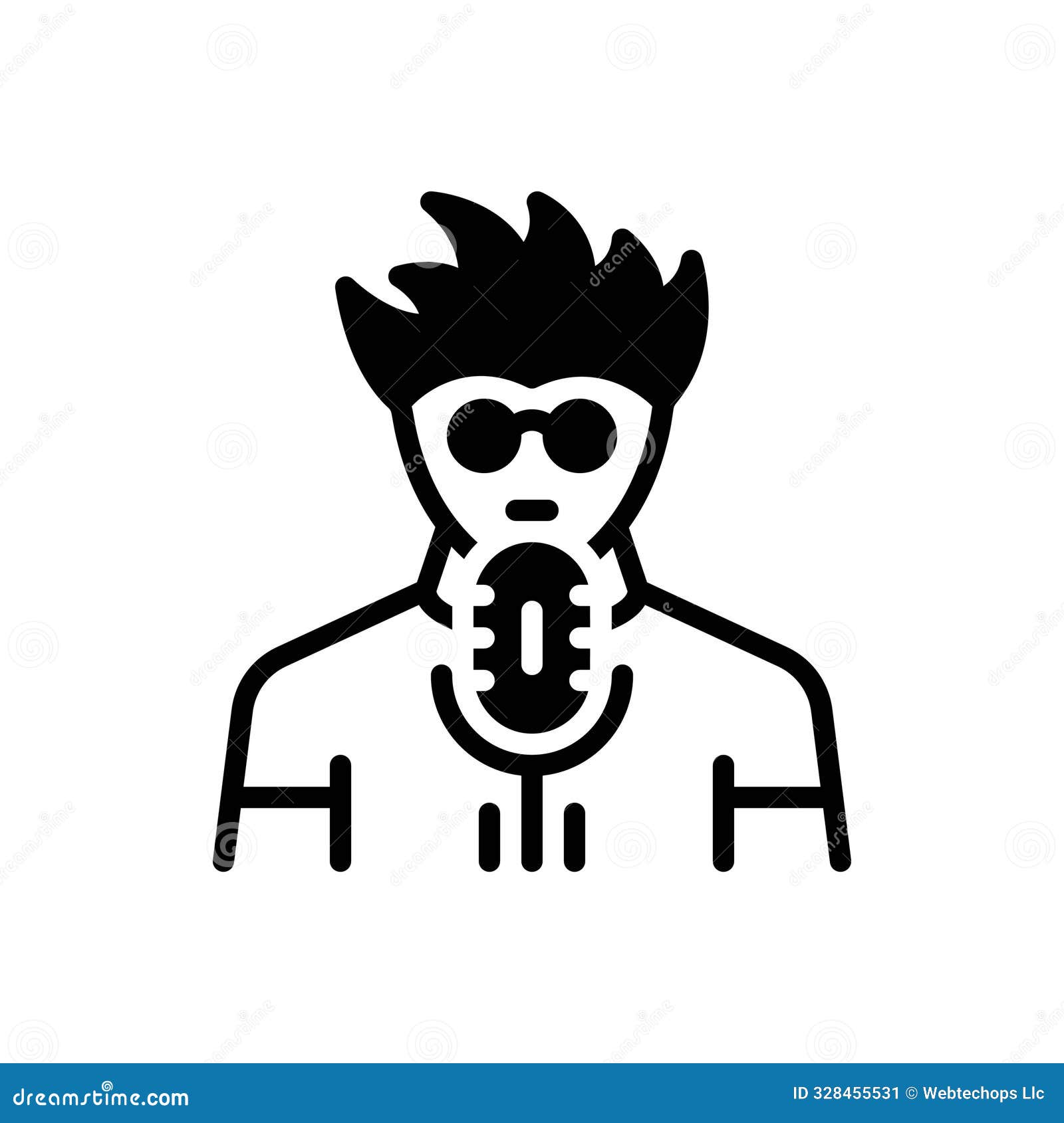 Black Solid Icon for Singing, Sing and Talent Stock Illustration ...