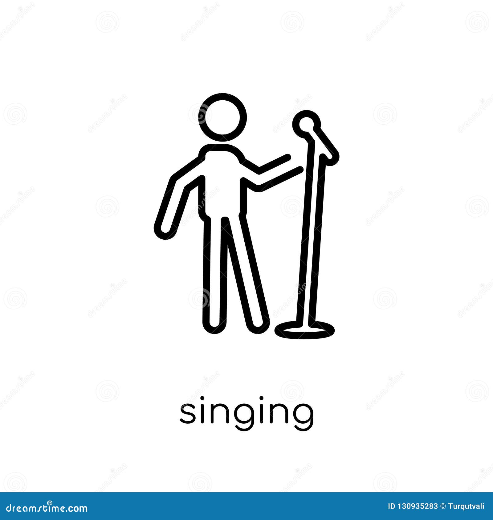 Singing Icon. Trendy Modern Flat Linear Vector Singing Icon on W Stock ...