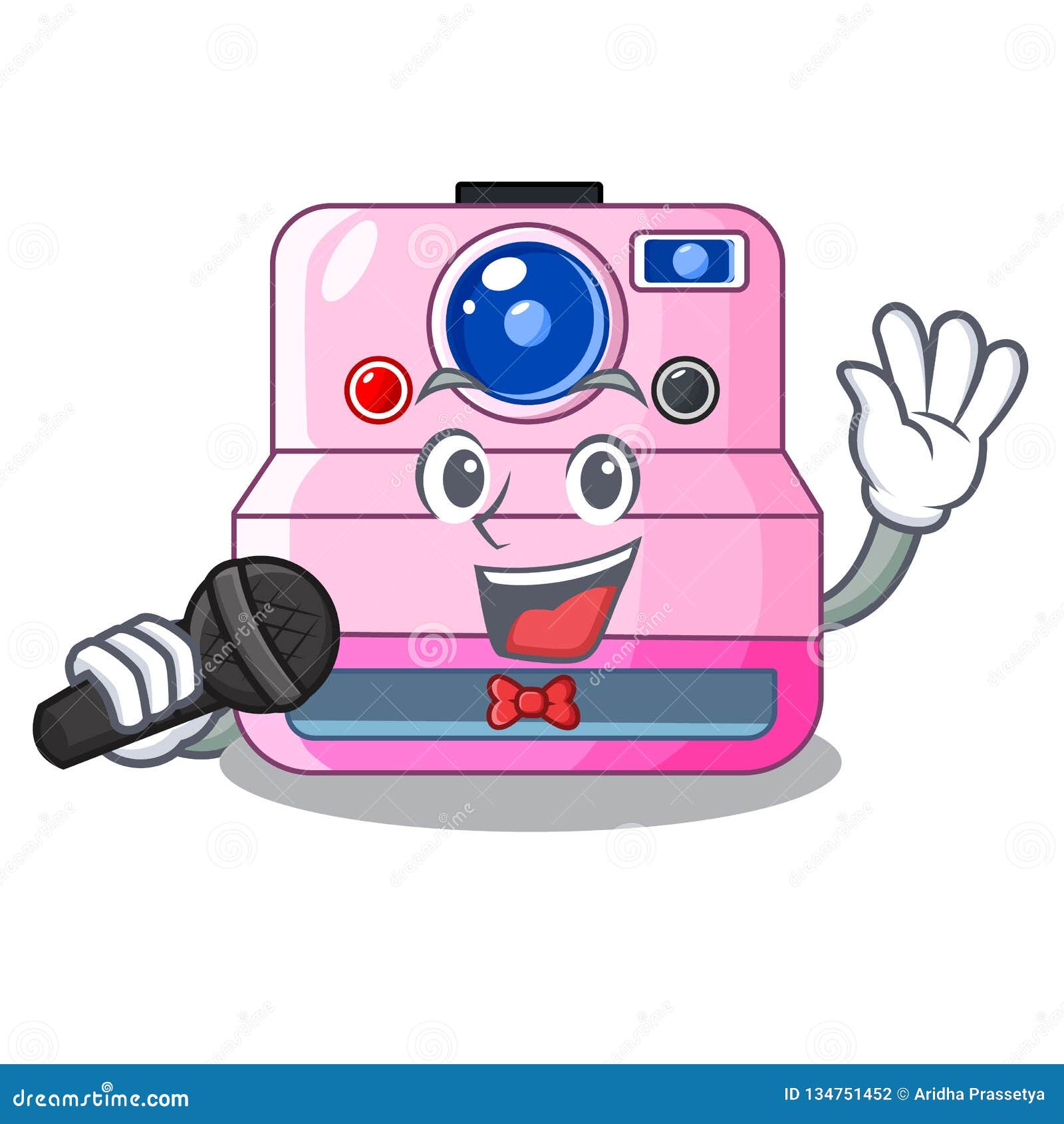 Singing Instant Camera in a Shape Character Stock Vector - Illustration ...