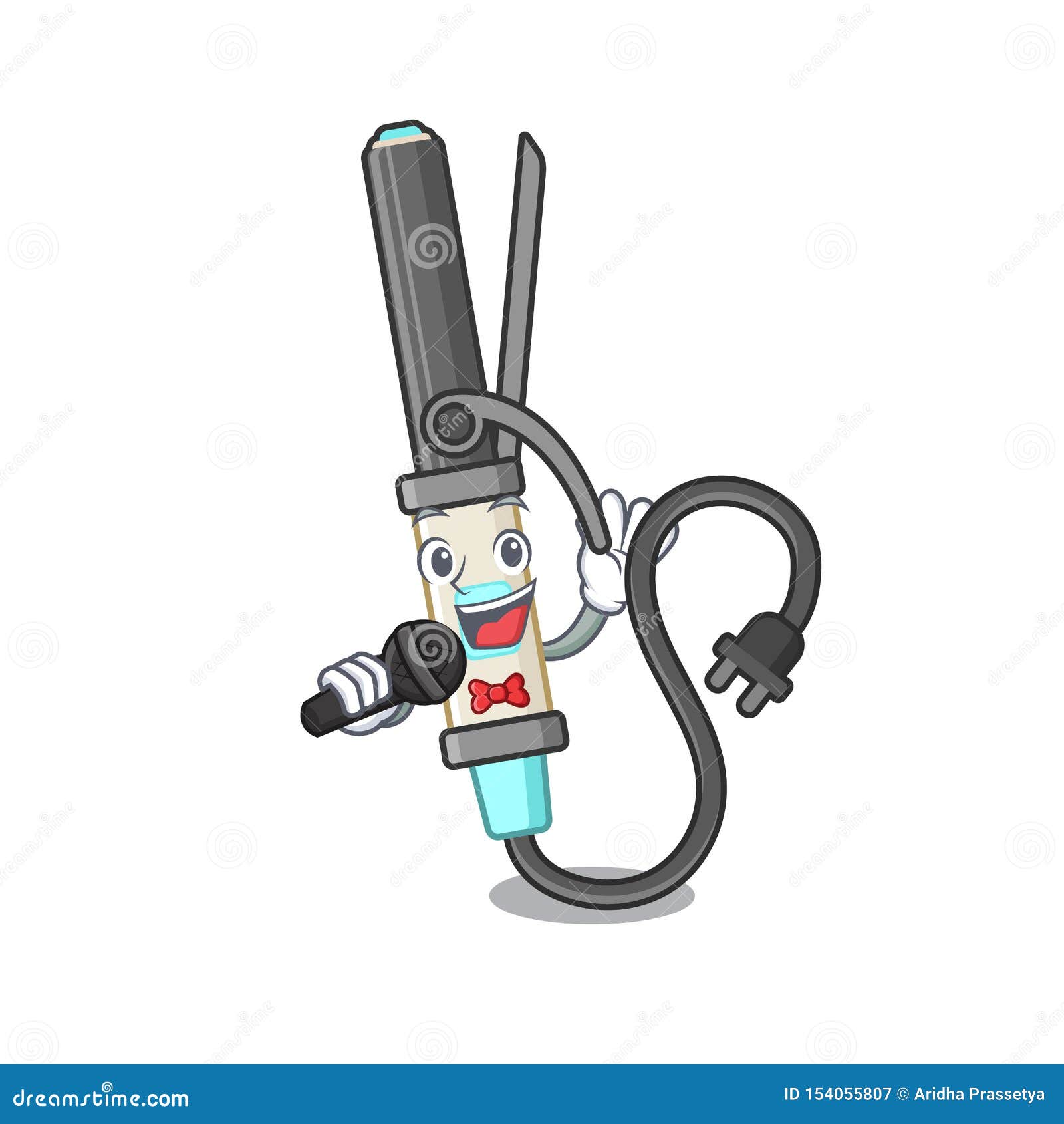 Singing Iron Curling in the Cartoon Shape Stock Vector - Illustration ...