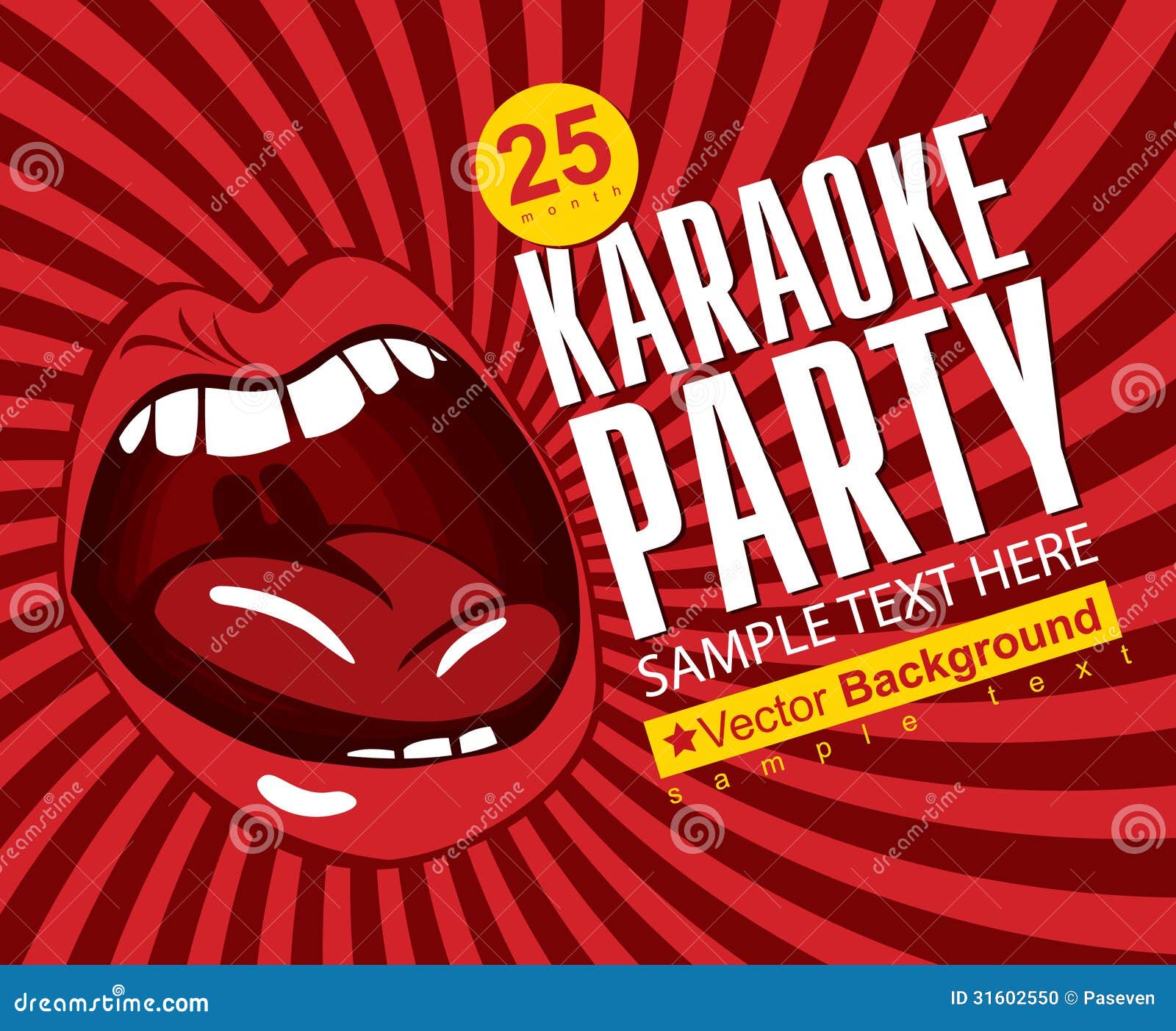 Singing karaoke stock vector. Illustration of lips, audience - 31602550