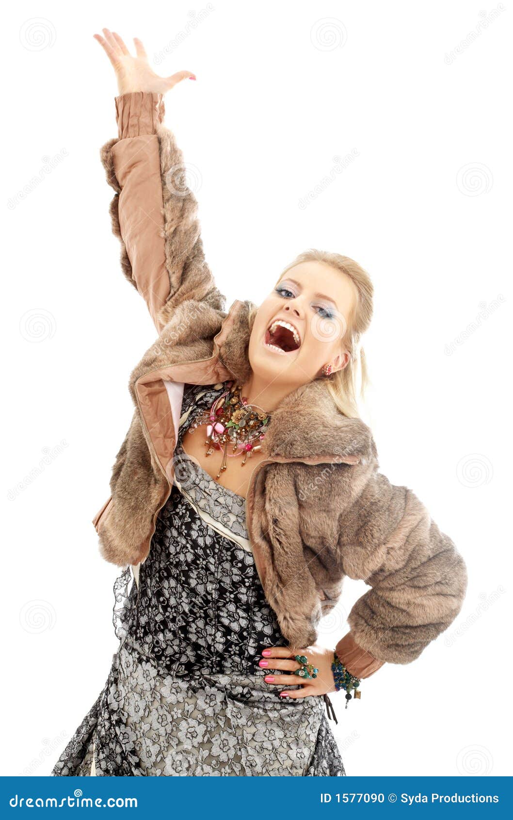 Singing lady stock photo. Image of clean, face, excited - 1577090