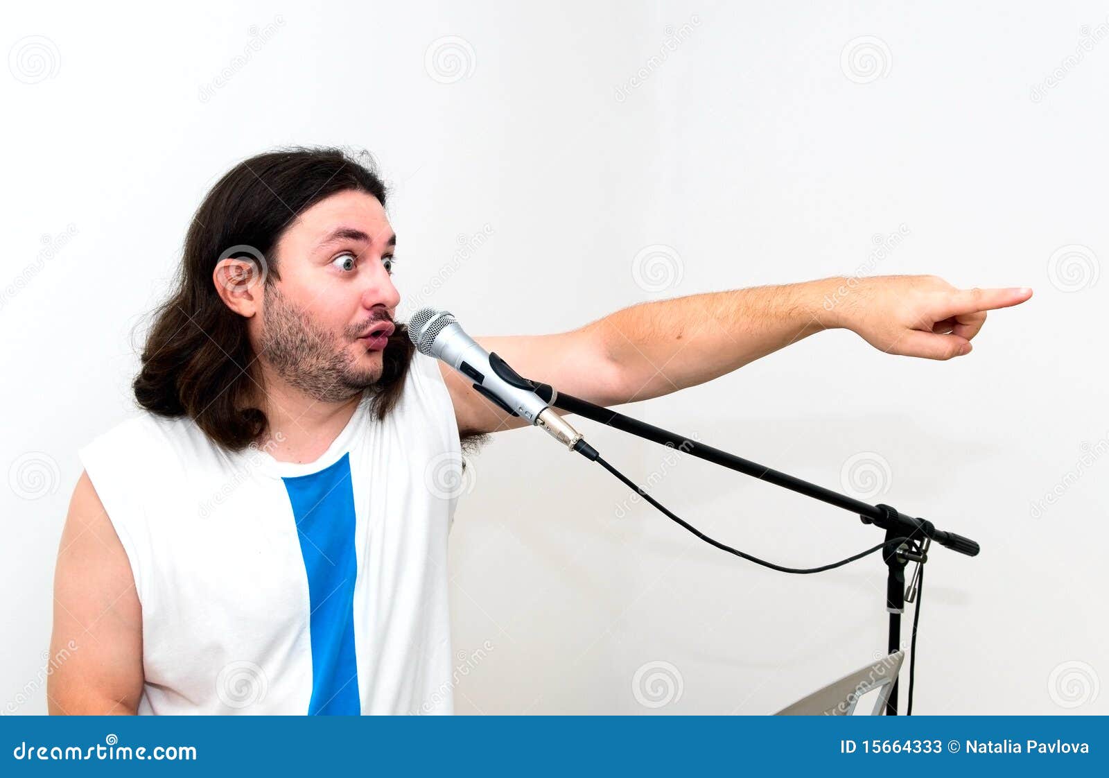 Singing man stock image. Image of blue, person, model - 15664333