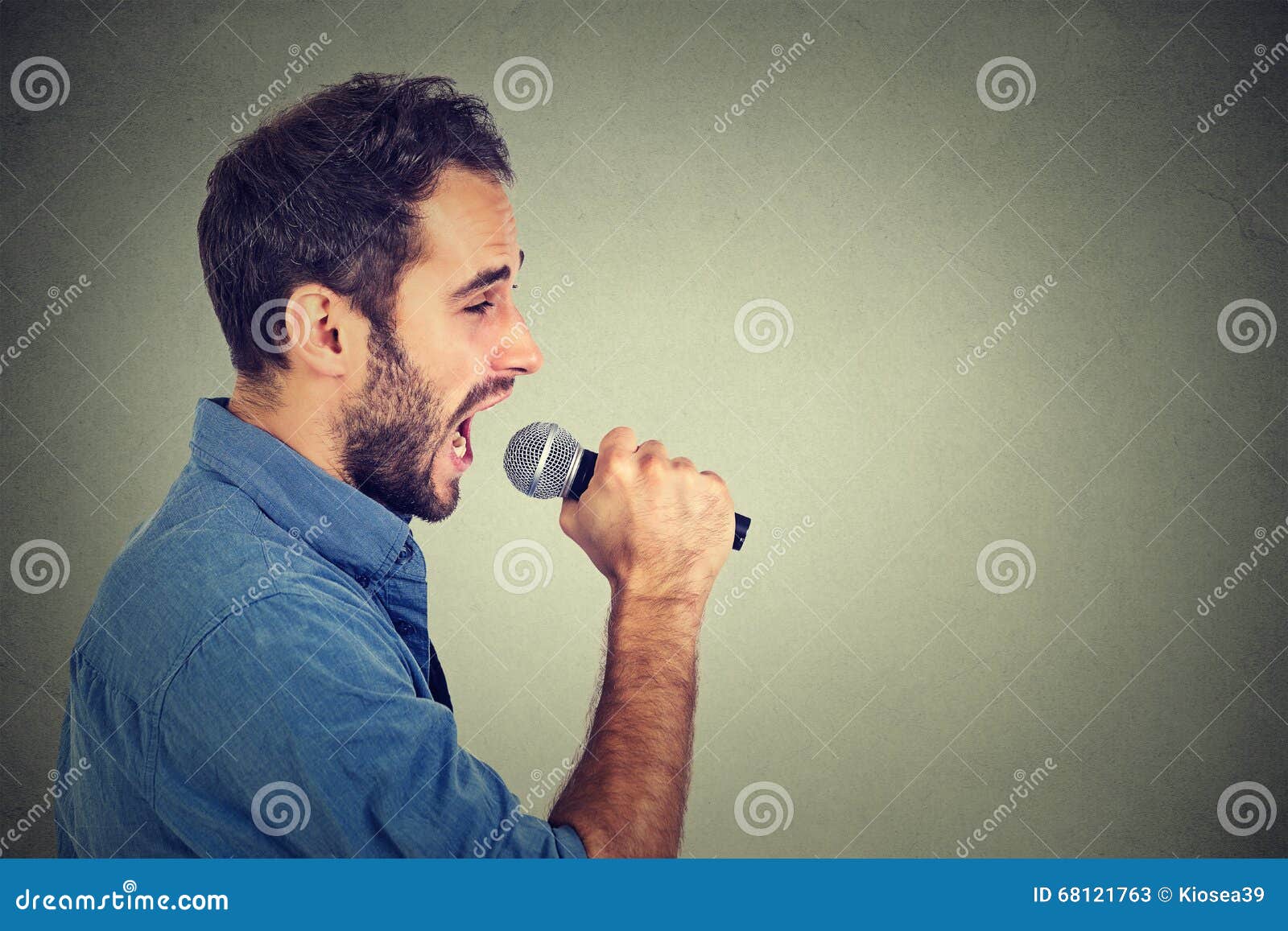 Singing man stock image. Image of propaganda, microphone - 68121763