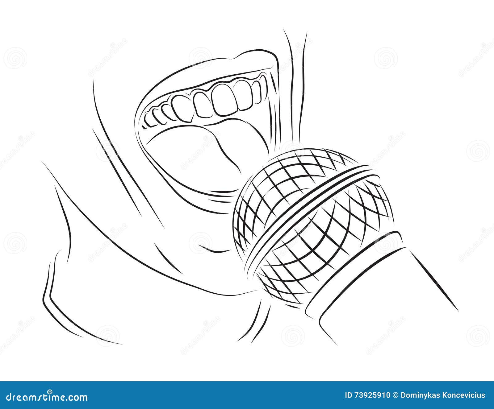 Singing into a microphone stock vector. Illustration of microphone ...