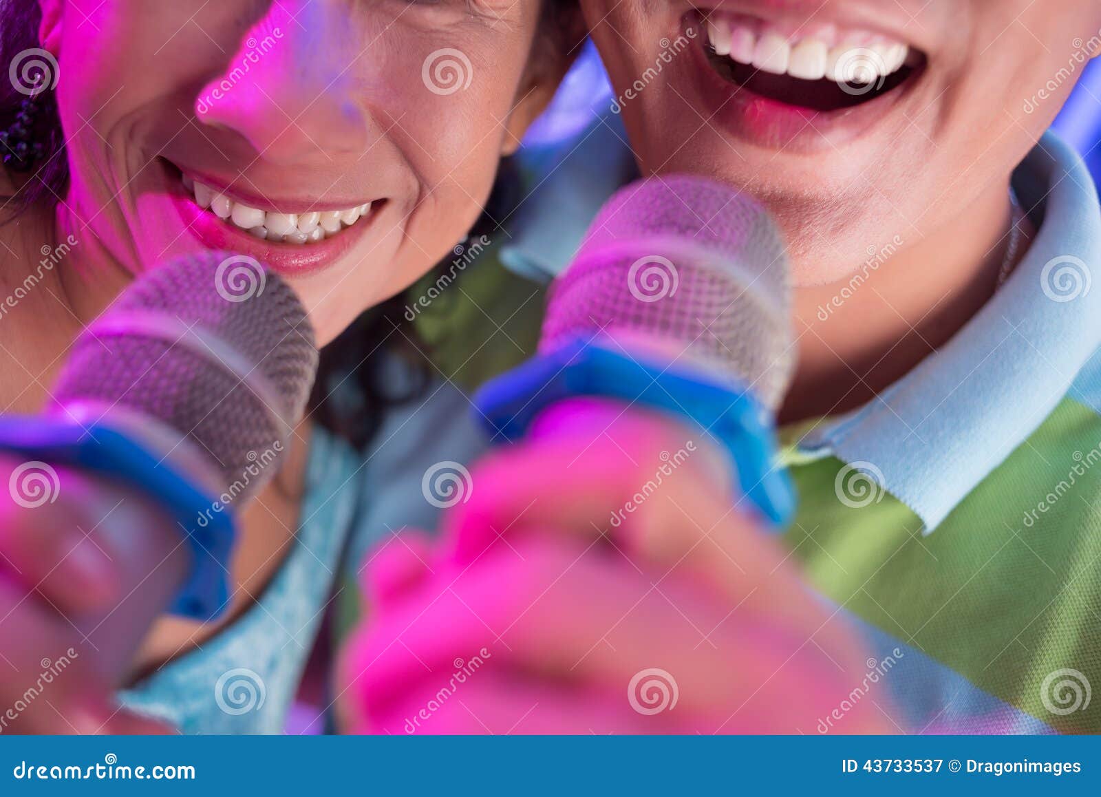 Singing with microphones stock image. Image of holding - 43733537