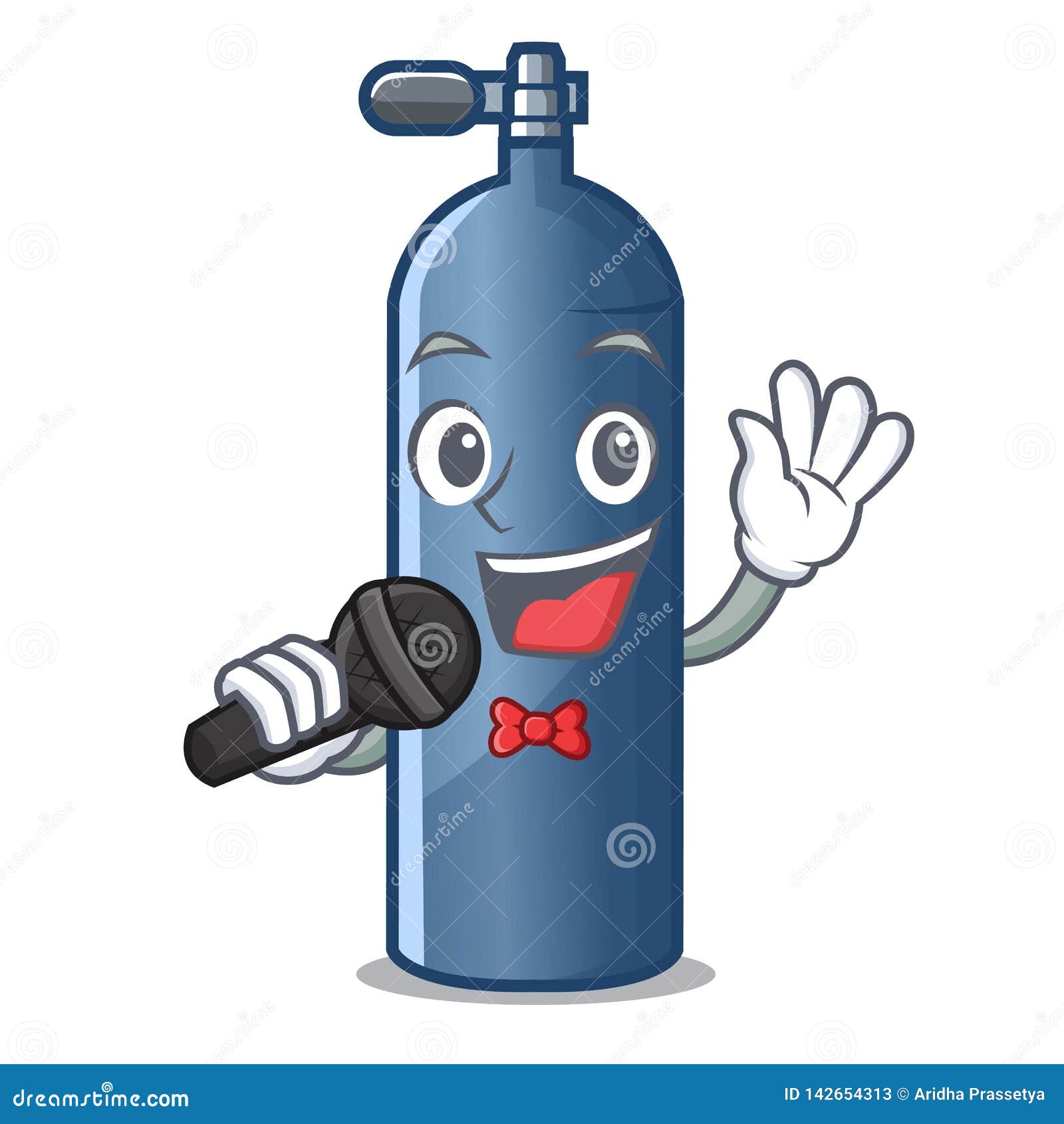 Singing Miniature Air Tank Diving Character Shape Stock Vector ...
