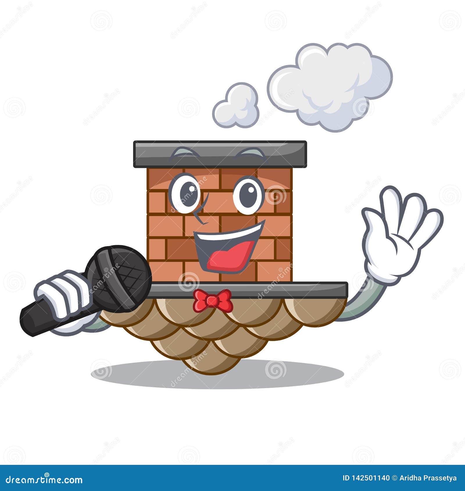 Singing Miniature Cartoon Brick Chimney Above Table Stock Vector ...