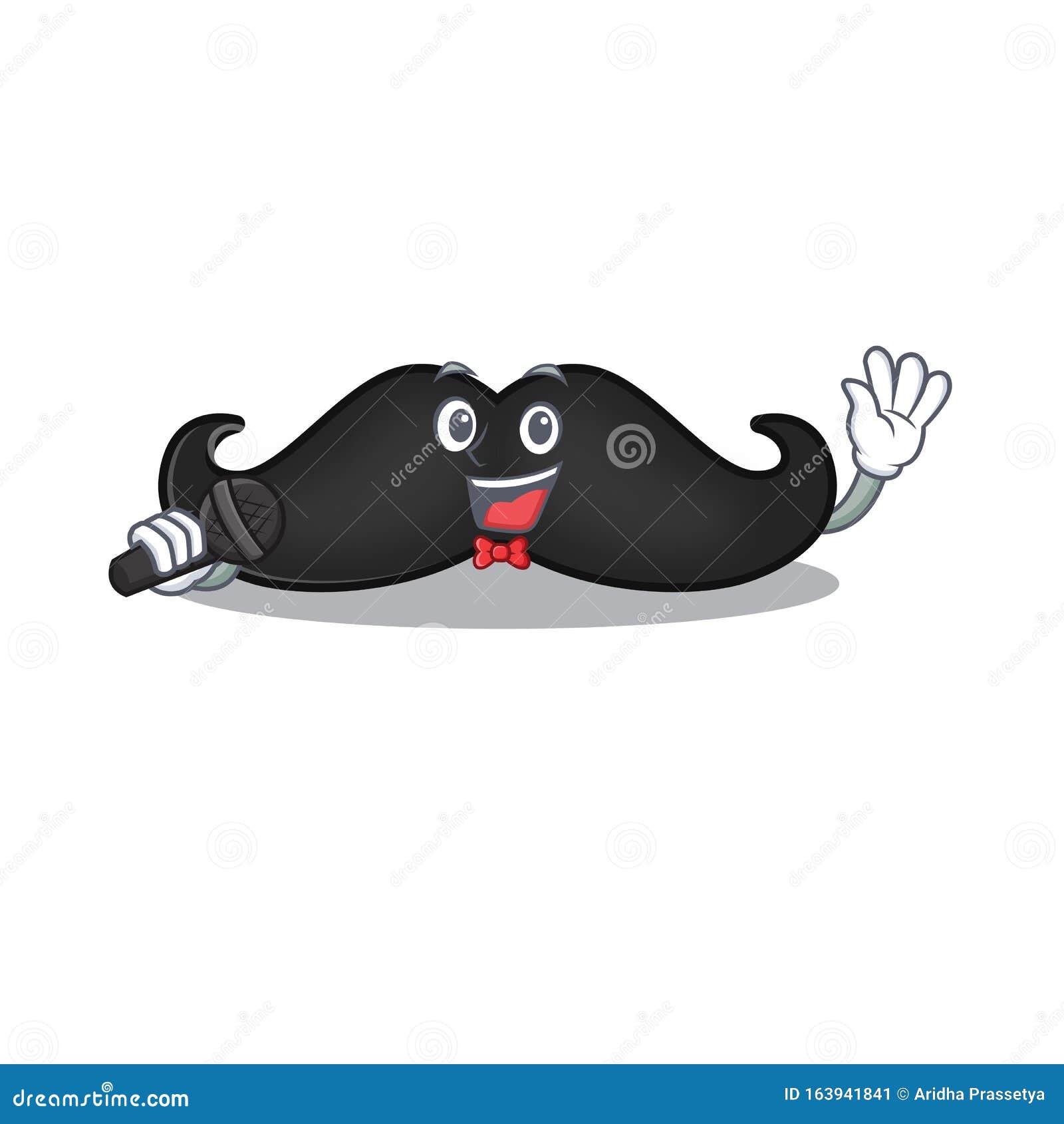 Singing Mustache with in the Cartoon Shape Stock Vector - Illustration ...