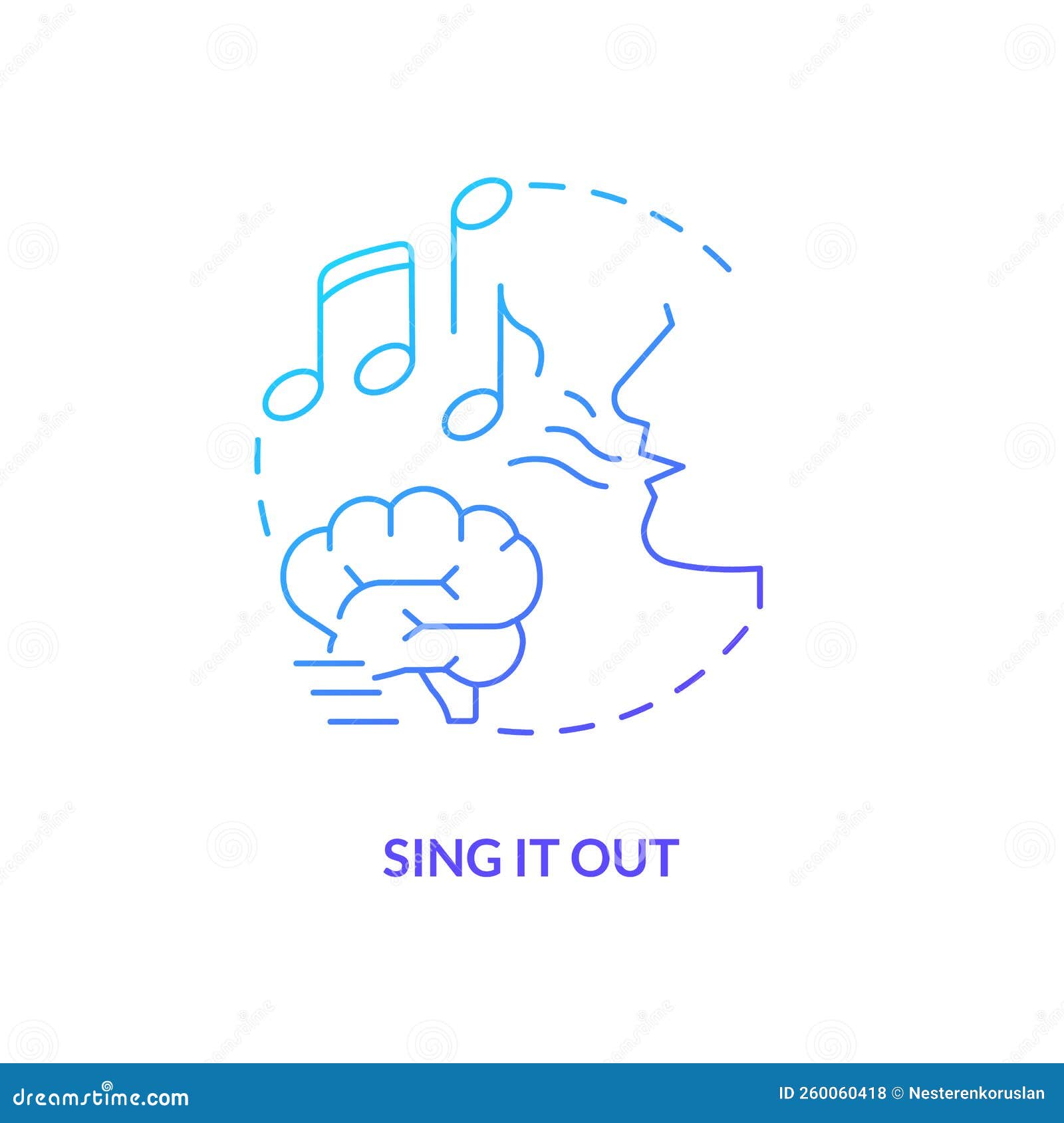 Singing Out To Memorize Concept Icon Vector Illustration ...