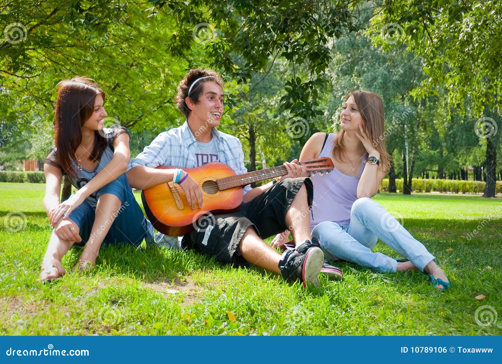 Singing in the park stock photo. Image of bonding, group - 10789106