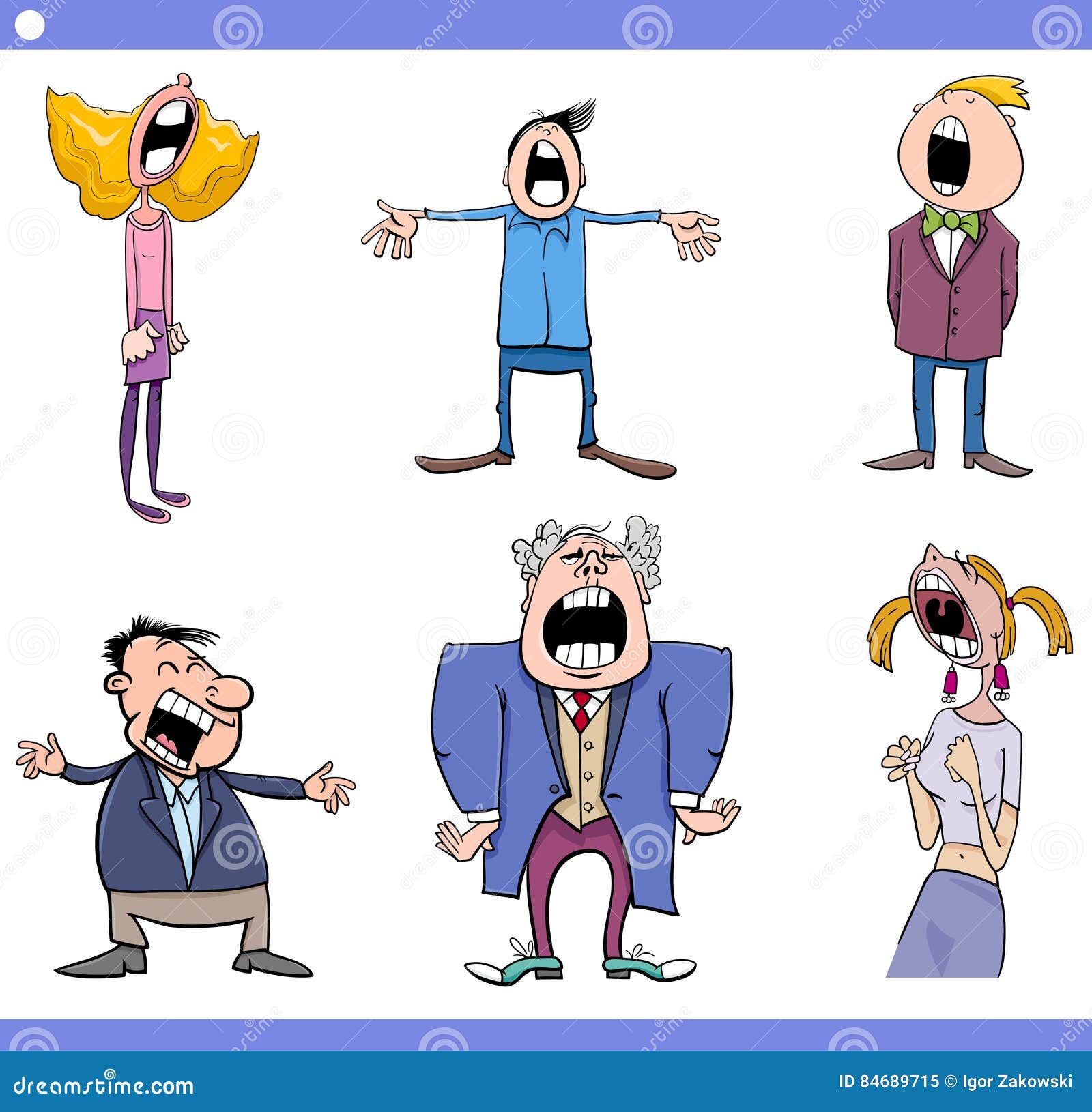 Singing people cartoon set stock vector. Illustration of pitch - 84689715