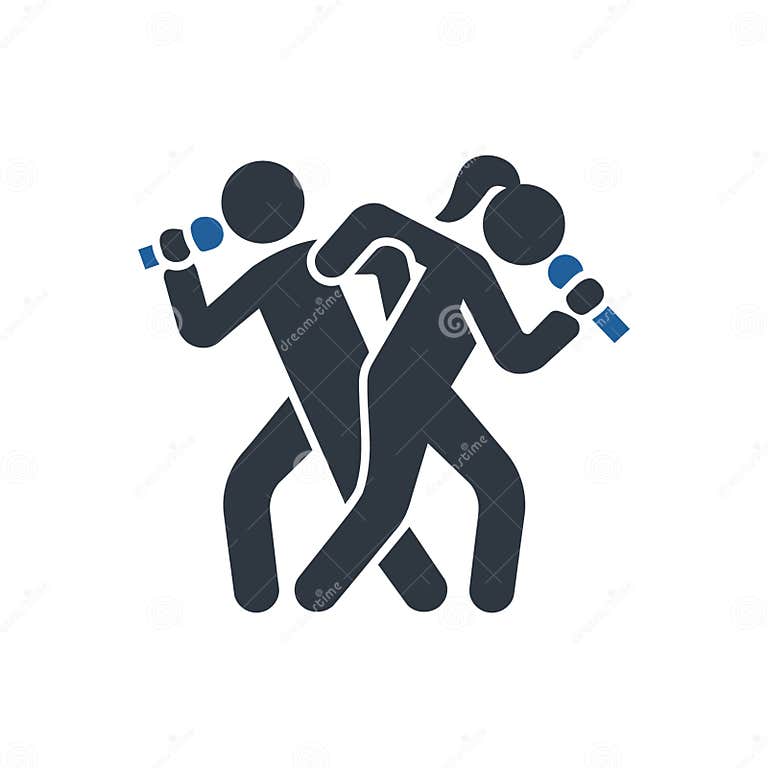 Singing Performance Duo Icon Stock Vector - Illustration of singing ...