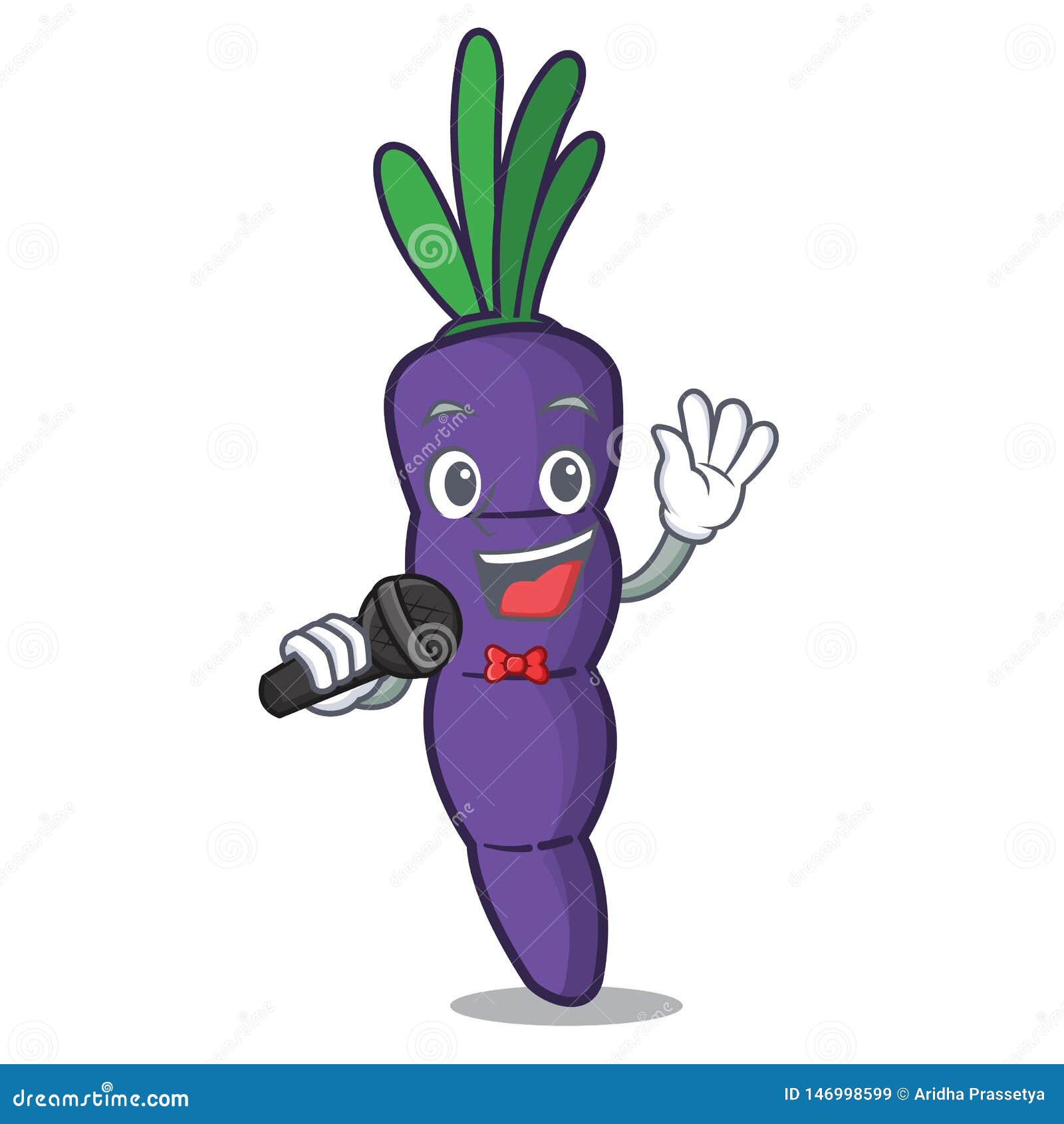 Singing Purple Carrots in the Character Shape Stock Vector ...