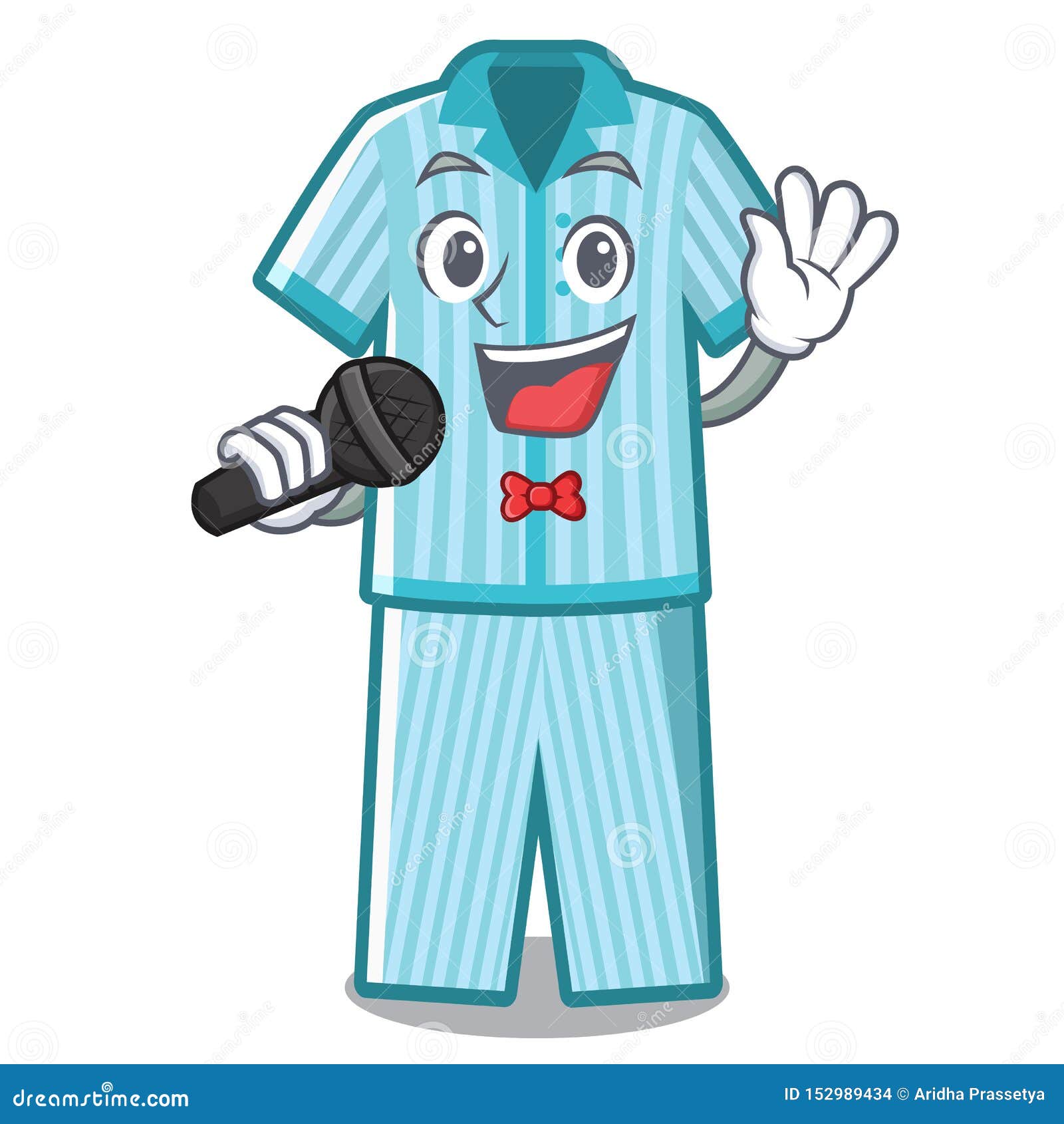 Singing Pyjamas Placed on a Cartoon Bed Stock Vector - Illustration of ...