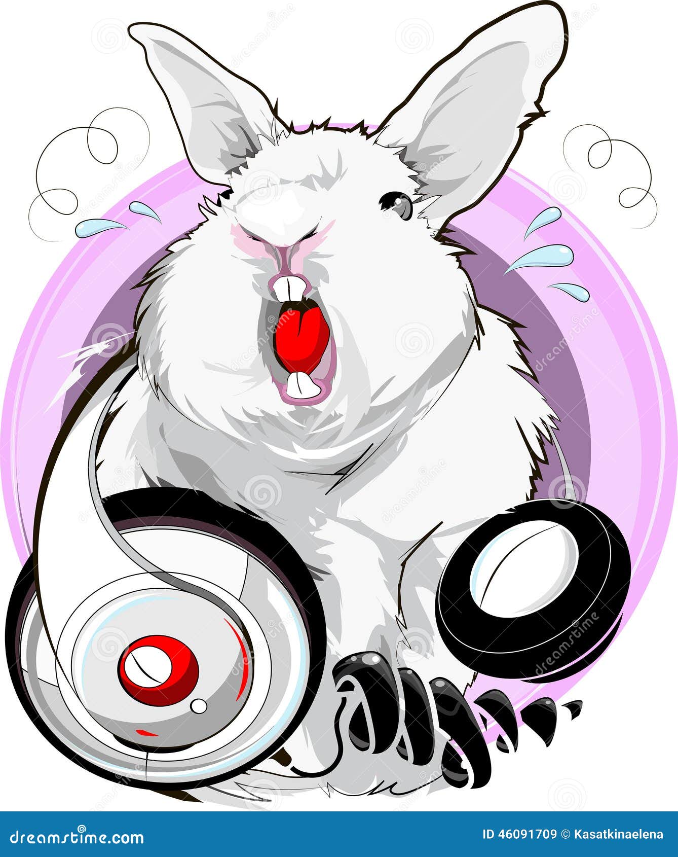 Singing rabbit stock vector. Illustration of bunny, hare - 46091709