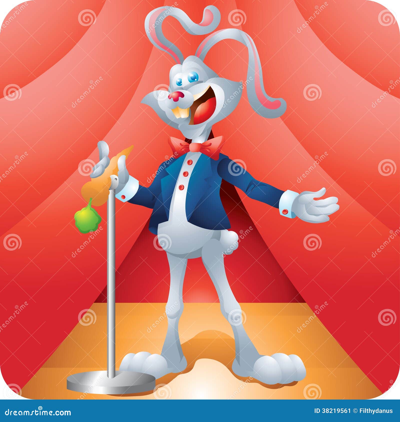Rabbit Singing Happy Cartoon Vector | CartoonDealer.com #80111245