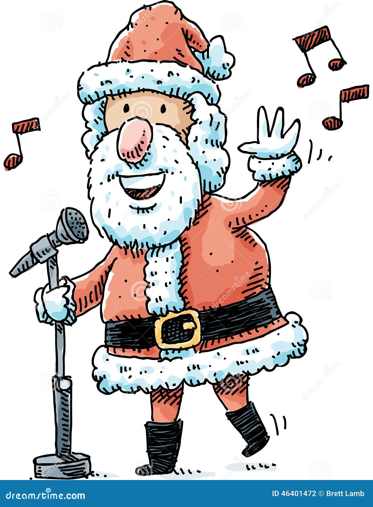 Singing Santa stock vector. Illustration of standing - 46401472