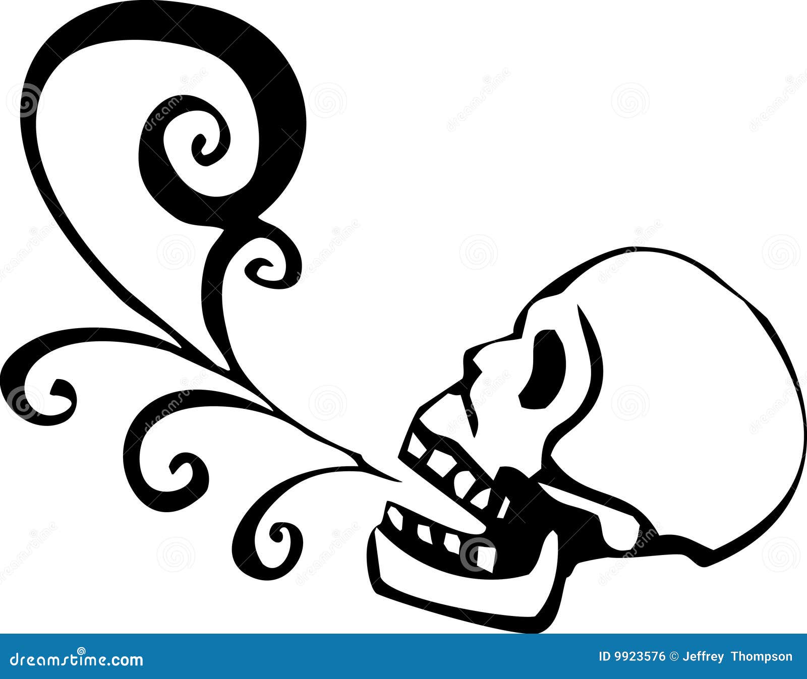 Singing Skull stock vector. Illustration of skeleton, head - 9923576