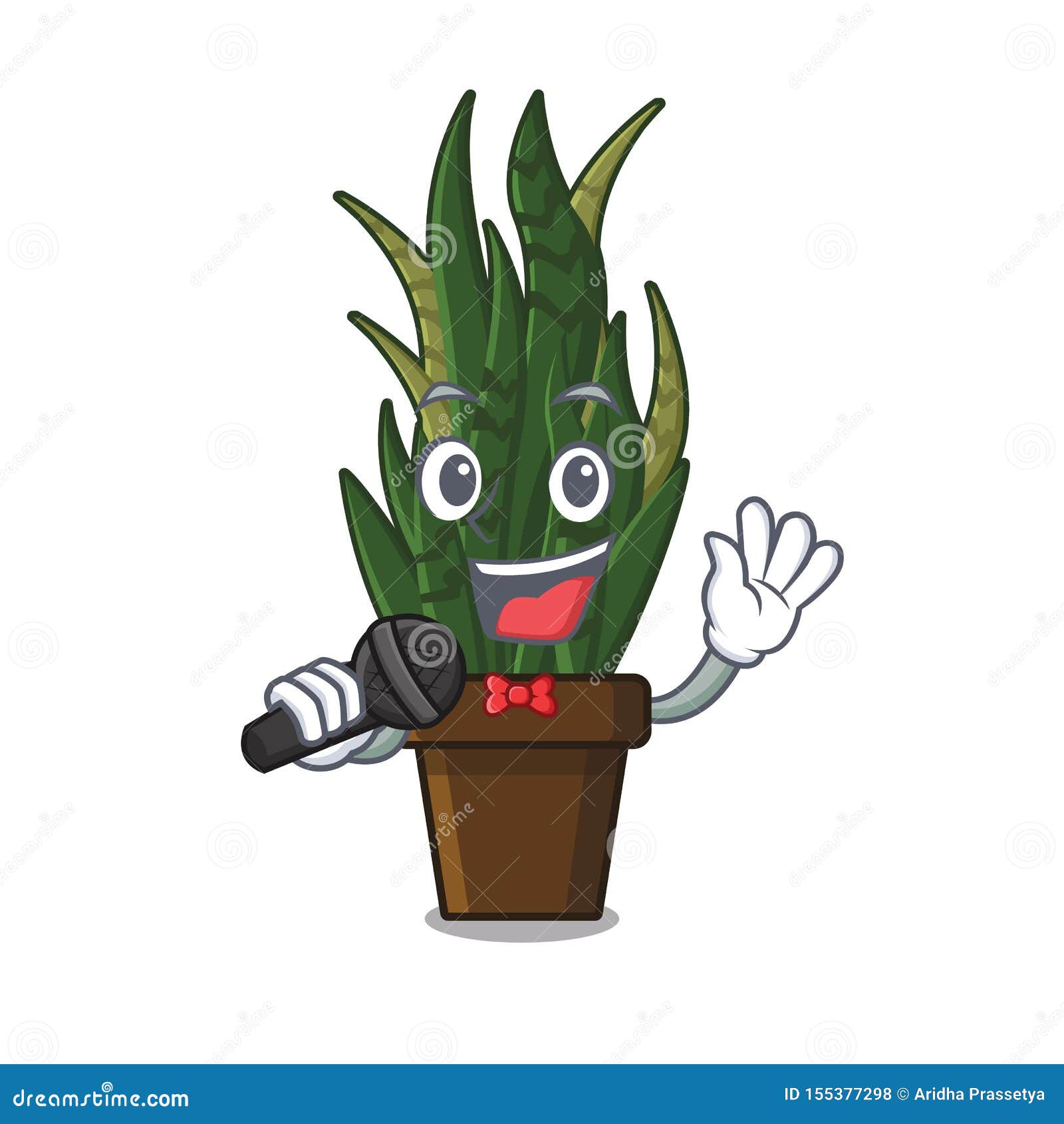 Singing Snake Plant with the Character Shape Stock Vector ...