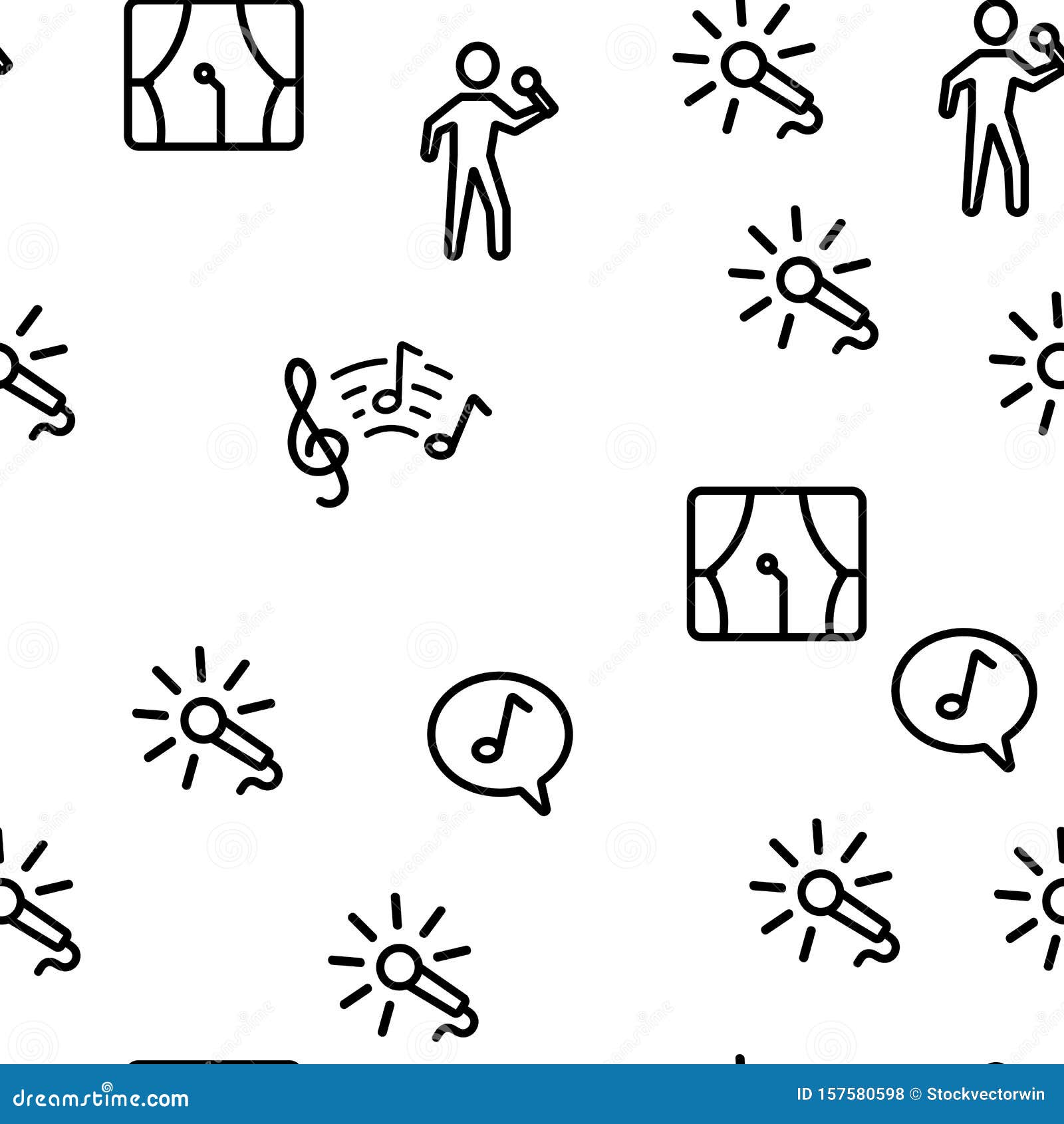 Different Singing Vector Seamless Pattern | CartoonDealer.com #157577974